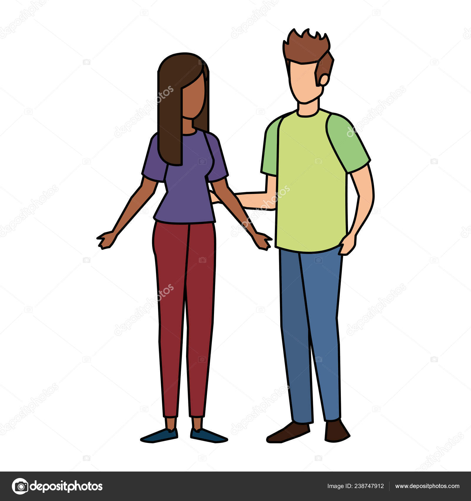 Couple Avatar Characters Icons Stock Vector By ©yupiramos 238747912