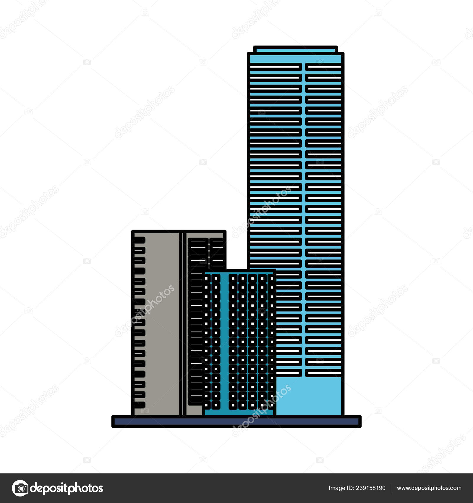 Arquitectura de edificios sobre fondo blanco Vector de Stock de ...