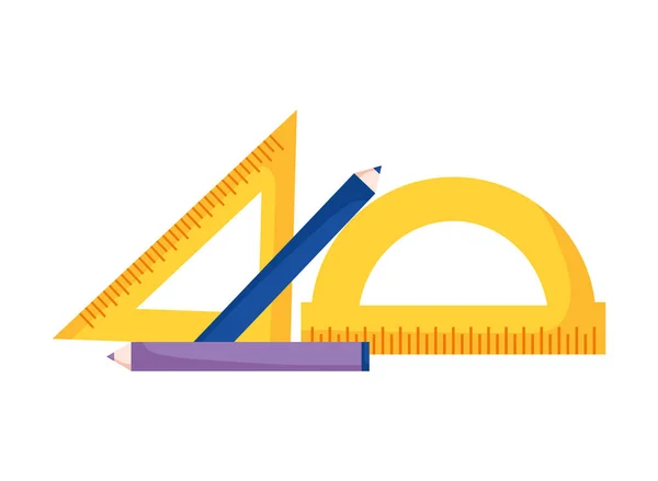 Triangular geometric rules and pencil school Stock Vector by ©yupiramos ...