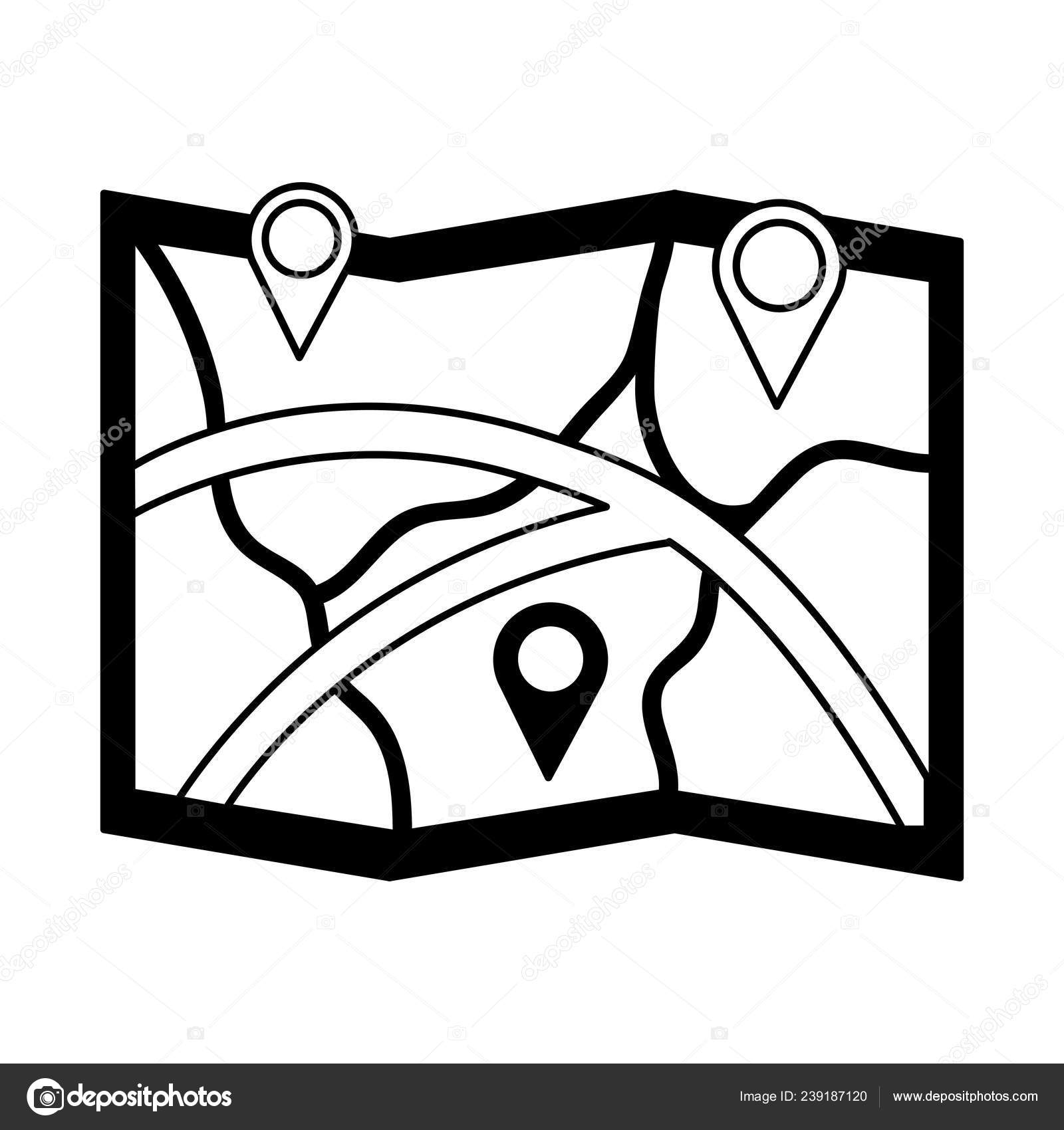 Map tracking navigation on white background Stock Vector Image by ...