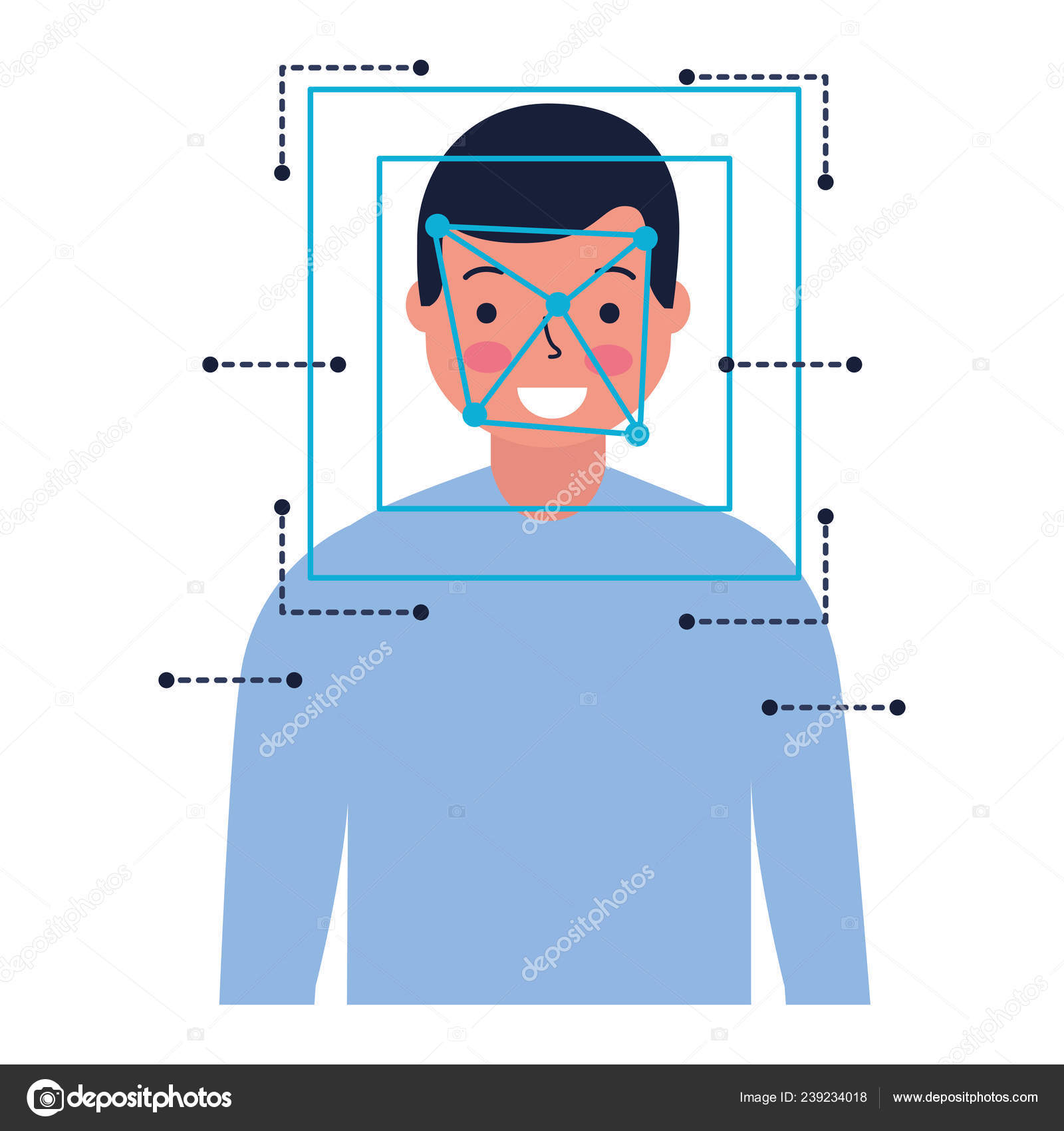 Man face scan biometric digital technology Stock Vector Image by ...