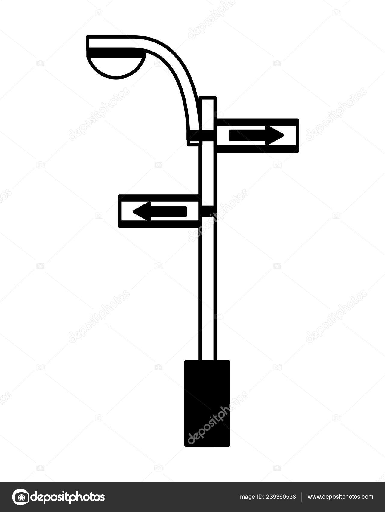 Traffic light post and signal arrow Stock Vector Image by ©yupiramos ...