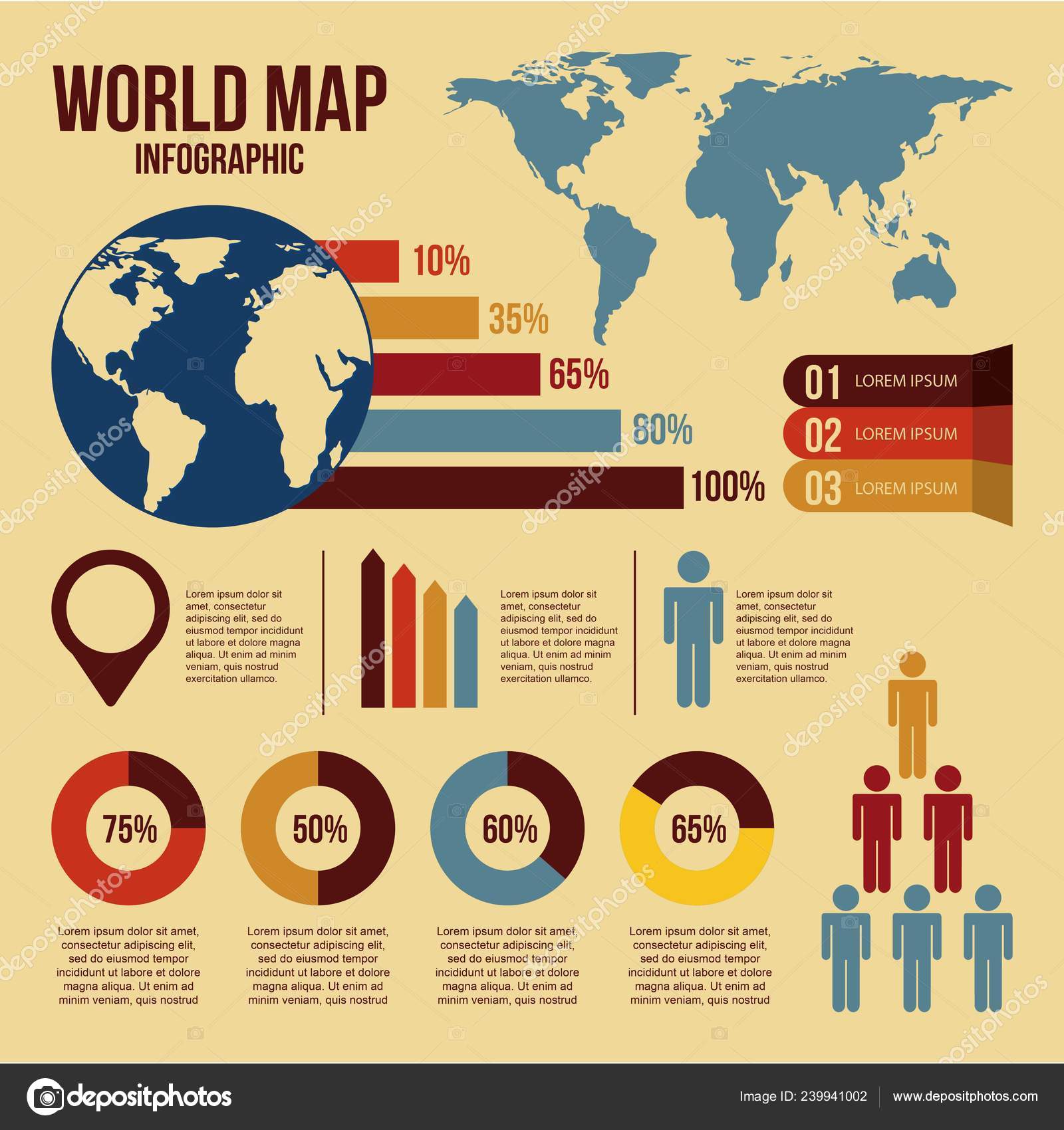 World map infographics and information graphics detail Stock Vector by ...