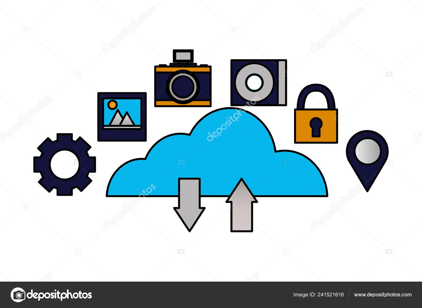 Cloud computing upload download data Stock Vector by ©yupiramos 241521616 Cloud computing upload download data Stock Vector by ©yupiramos 241521616