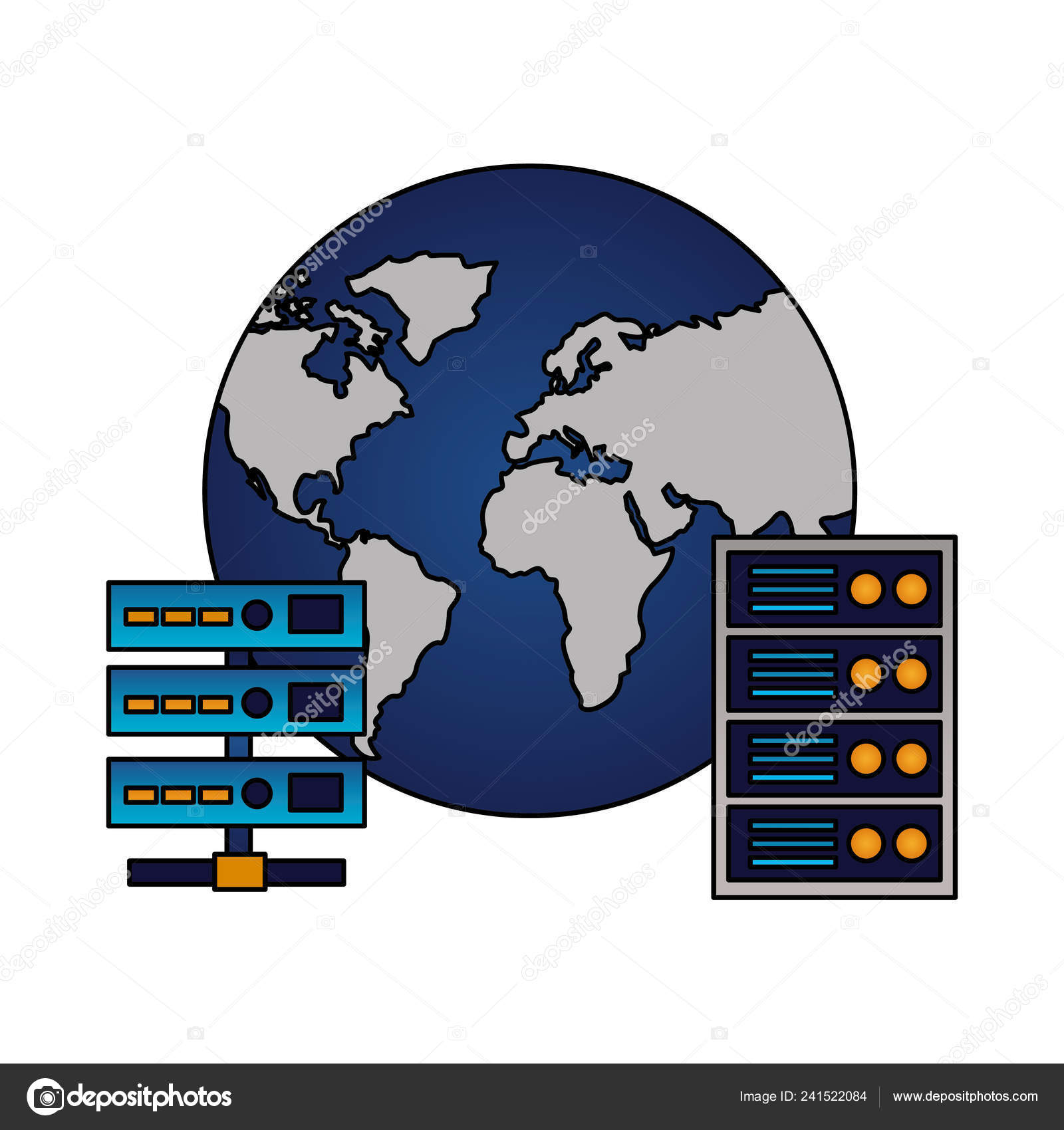World database server center computer case Stock Vector Image by ...