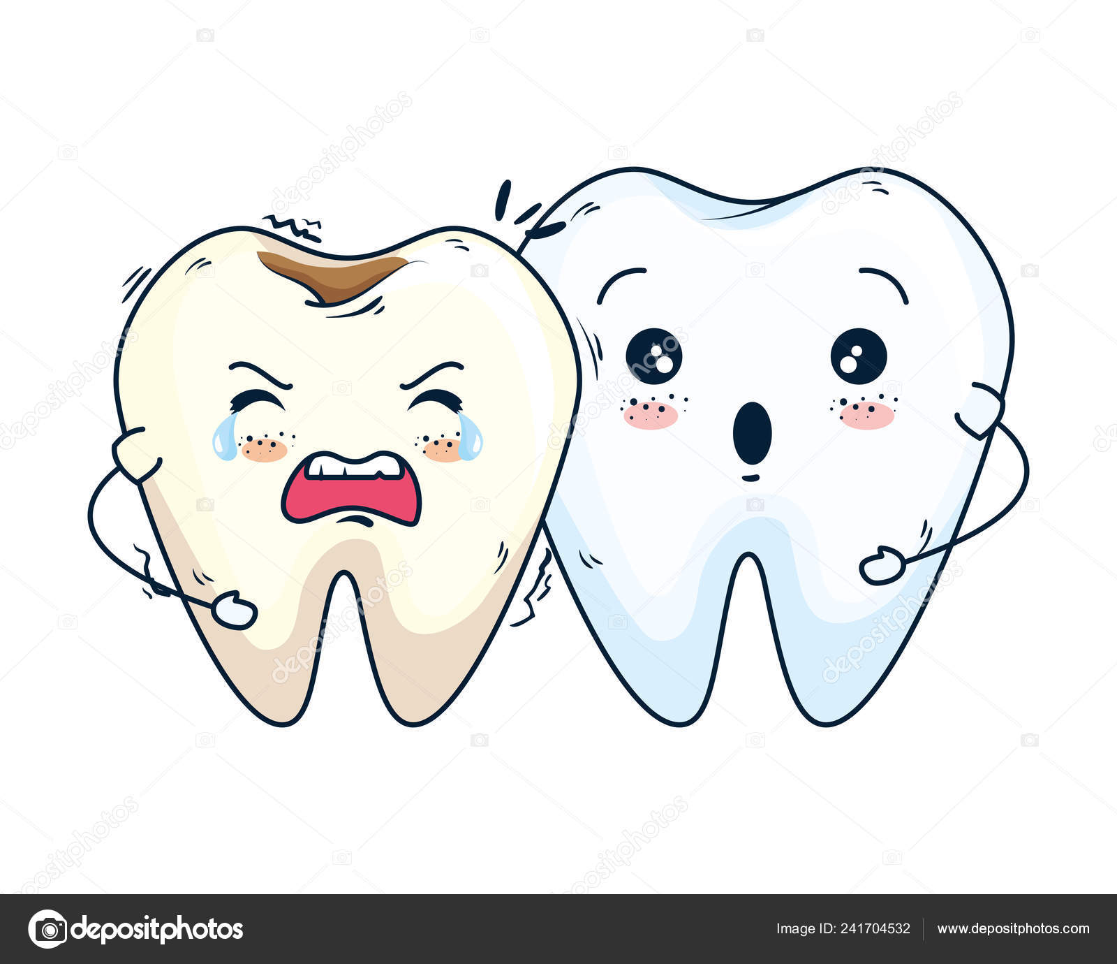 Comic teeth break couple kawaii characters Stock Vector Image by ...