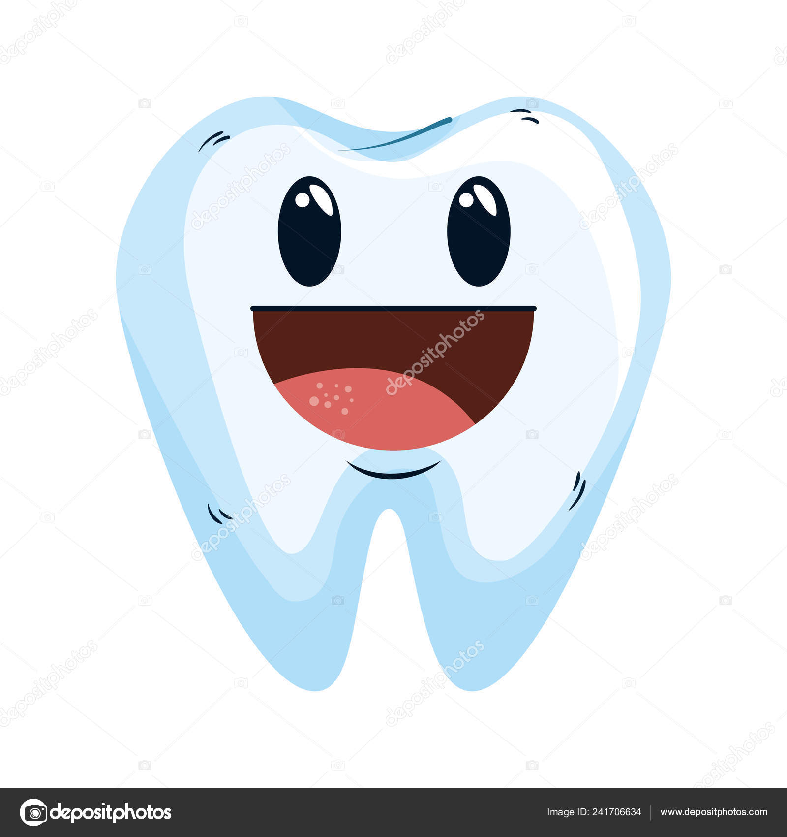 Diente cómico feliz carácter kawaii Vector de stock por ©yupiramos ...