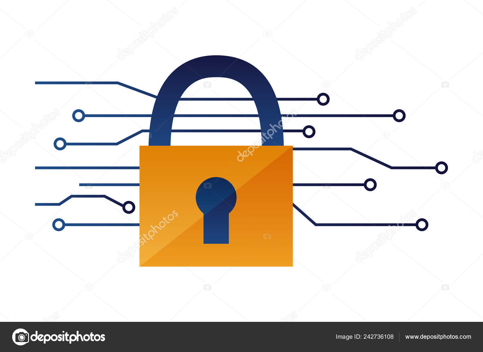 Security padlock protection circuit Stock Vector Image by ©yupiramos ...