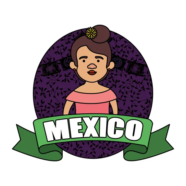 Мексика девушка imágenes de stock de arte vectorial | Depositphotos
