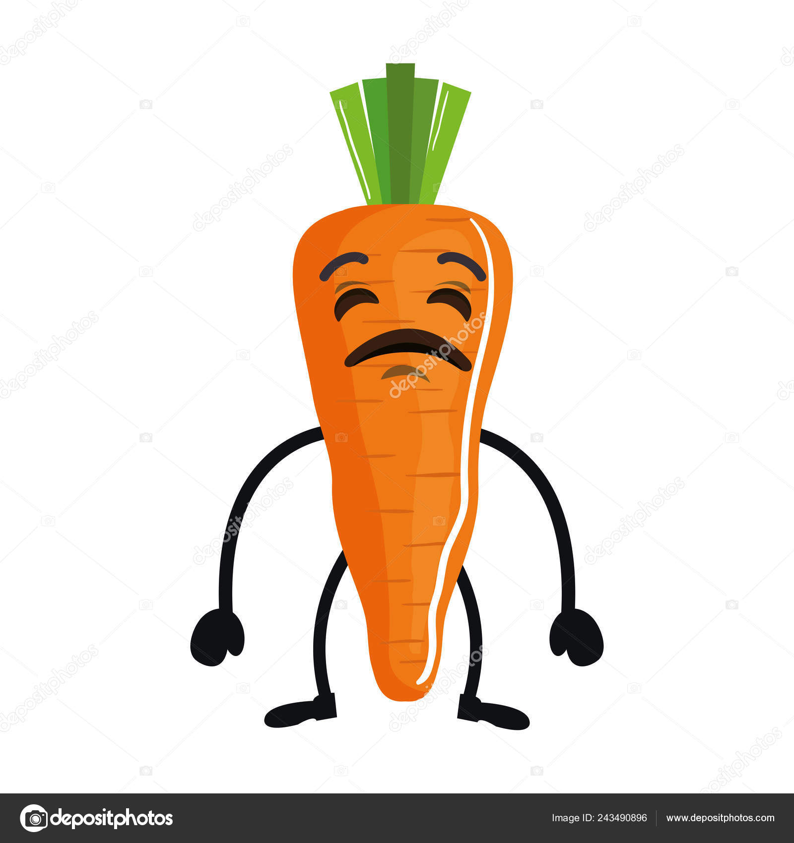 Carrot Fresh Kawaii Character Vector Illustration Design Stock Vector ...