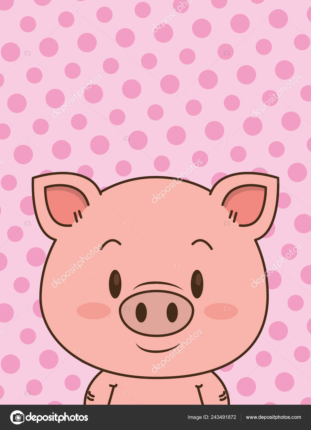 Lindo pequeño cerdo carácter Vector de stock por ©yupiramos 243491872