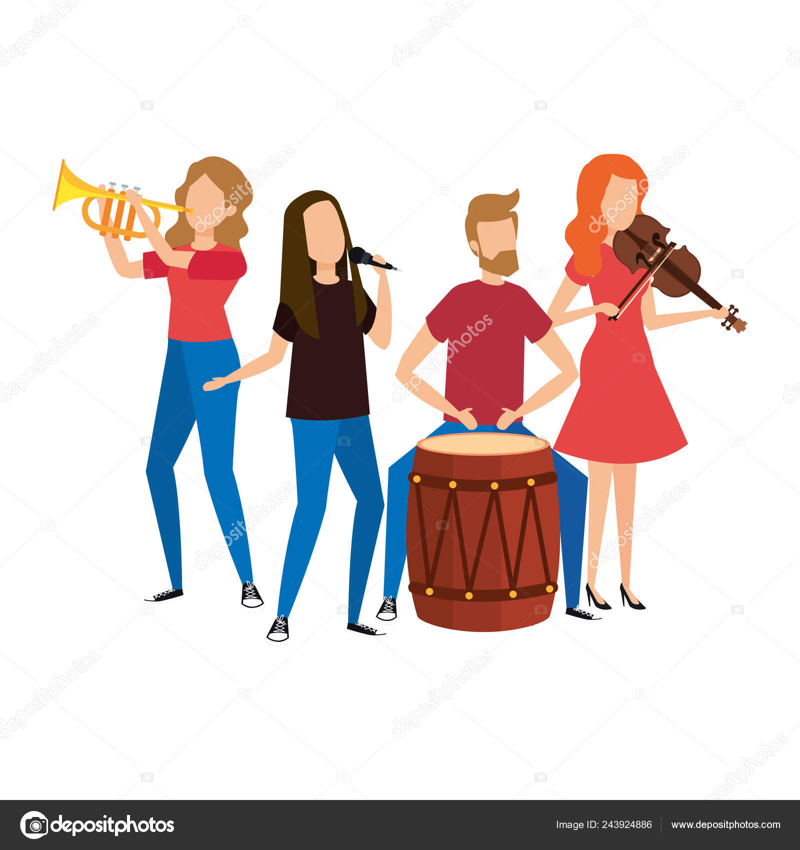 Musical Band Avatars Characters Vector Illustration Design Stock Vector ...