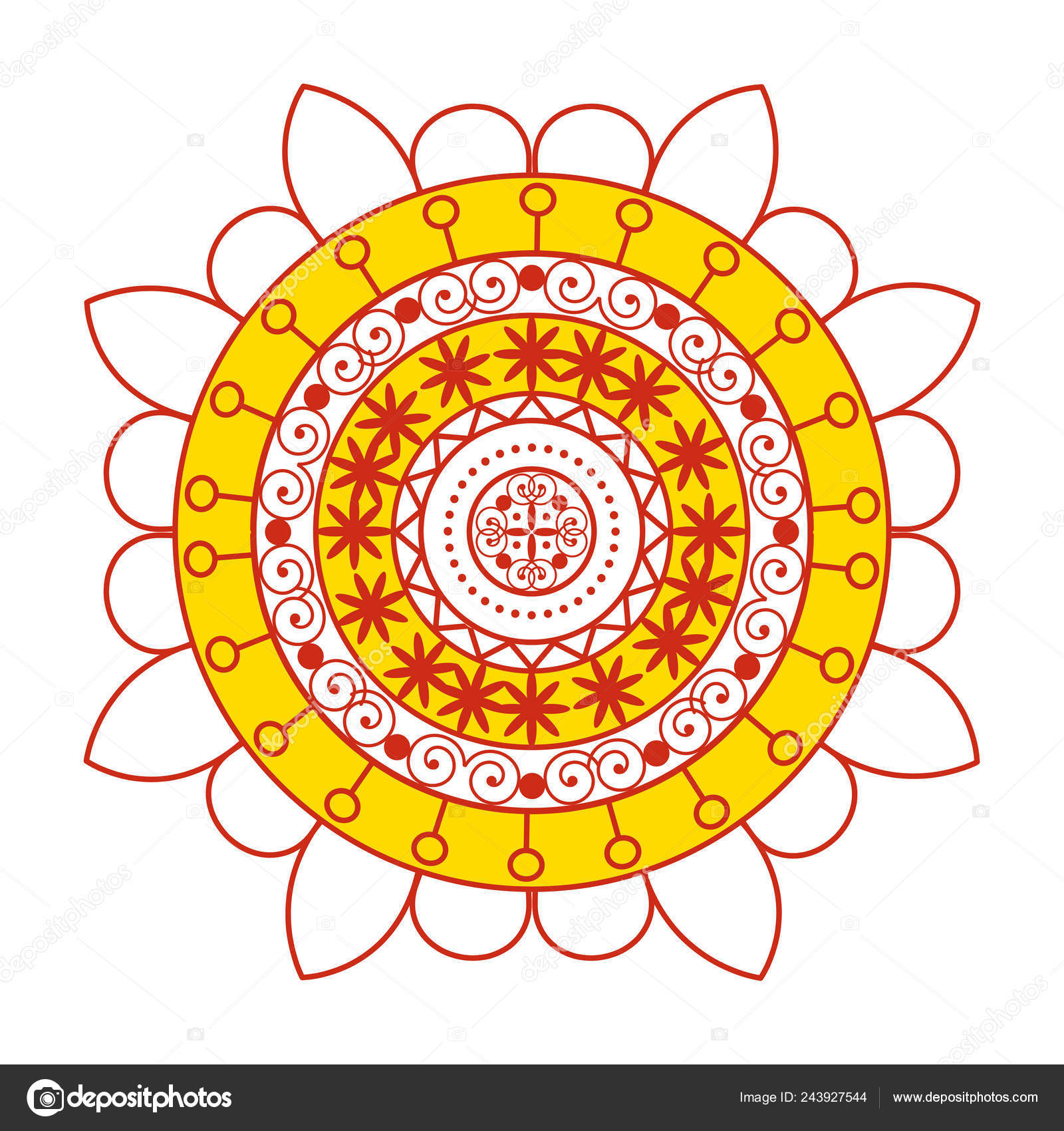 Happy Diwali Card Mandala Vector Illustration Design Stock Vector Image ...