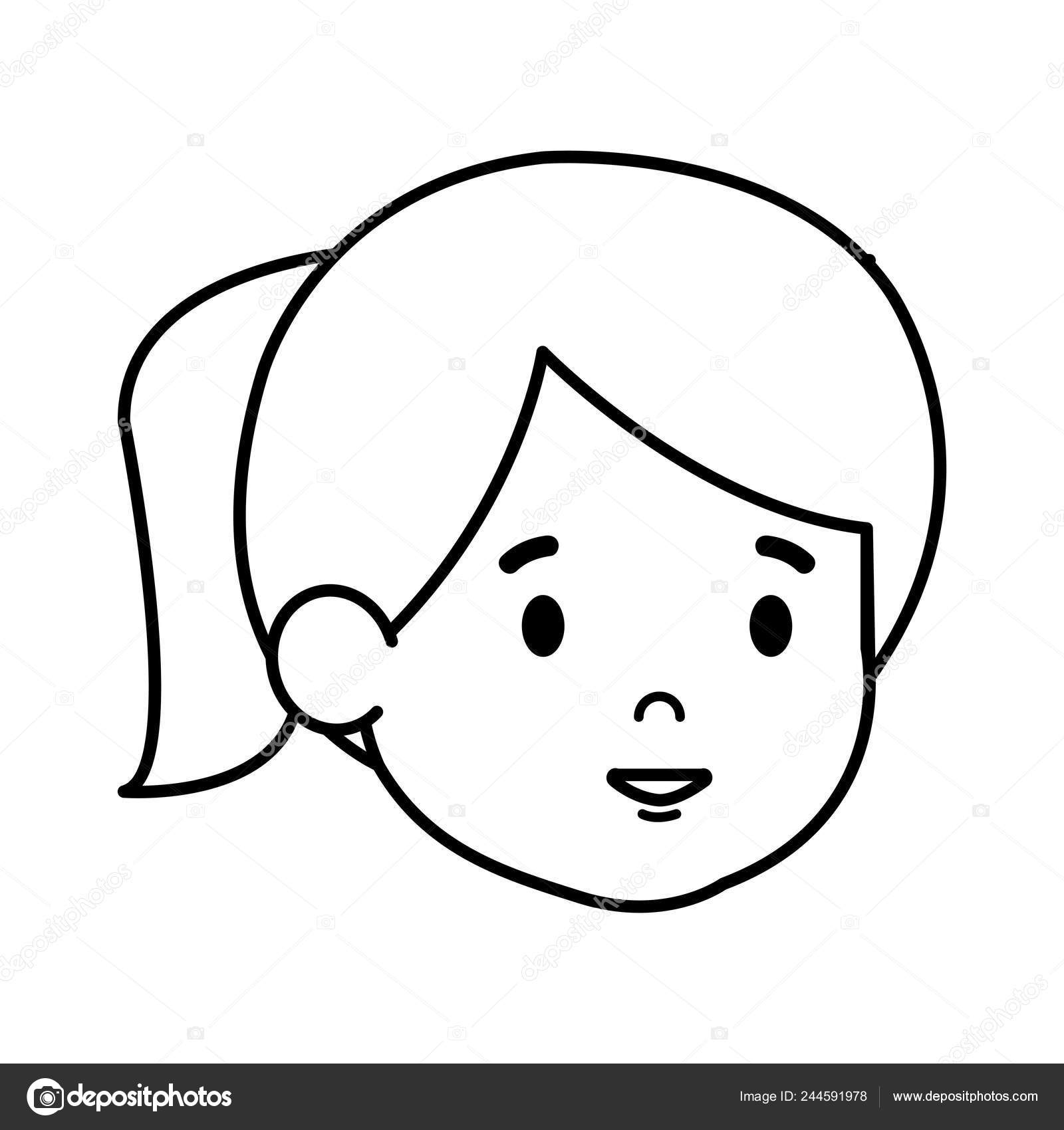 Belle petite fille tête personnage image vectorielle par yupiramos ...