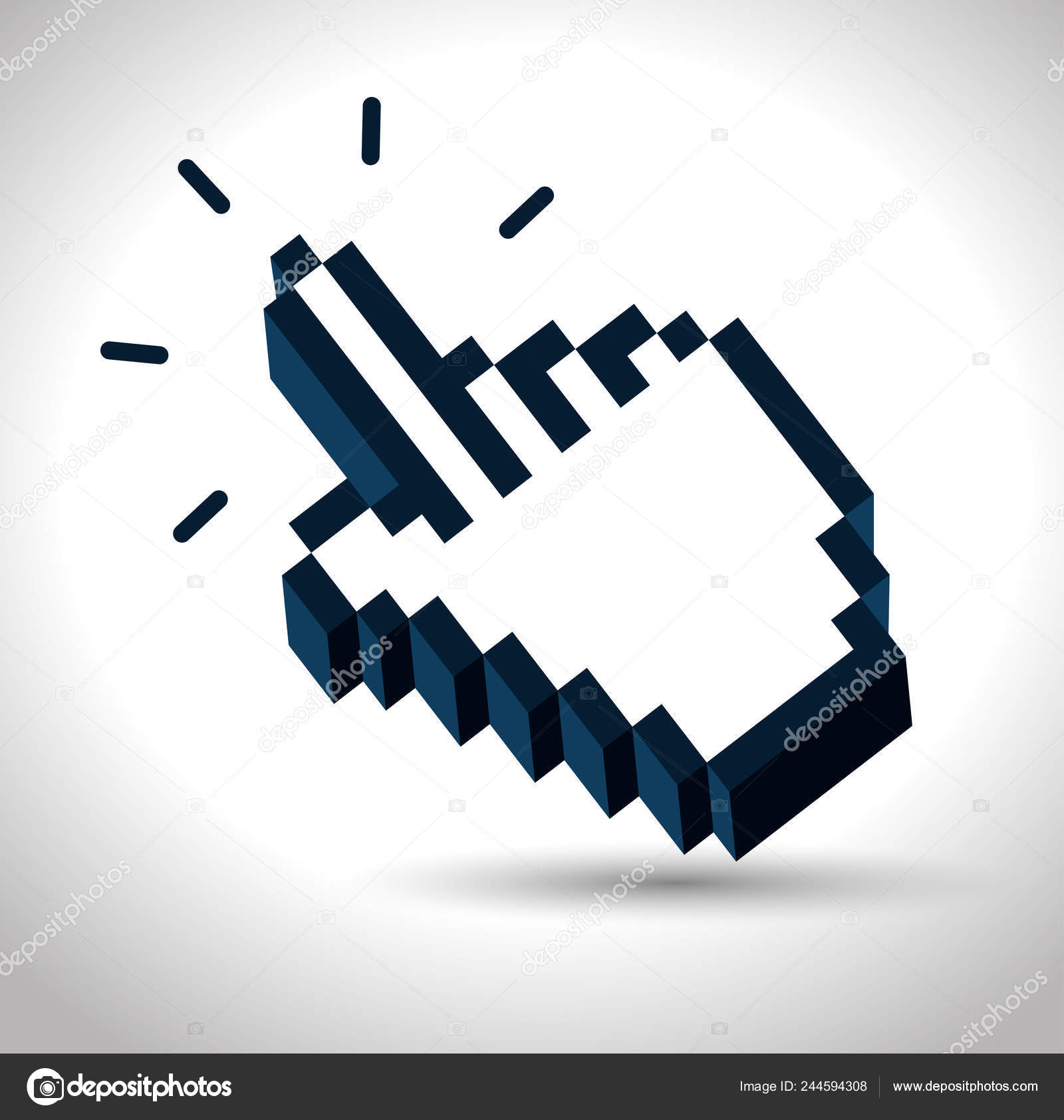Pixel hand mouse click cursor Stock Vector by ©yupiramos 244594308