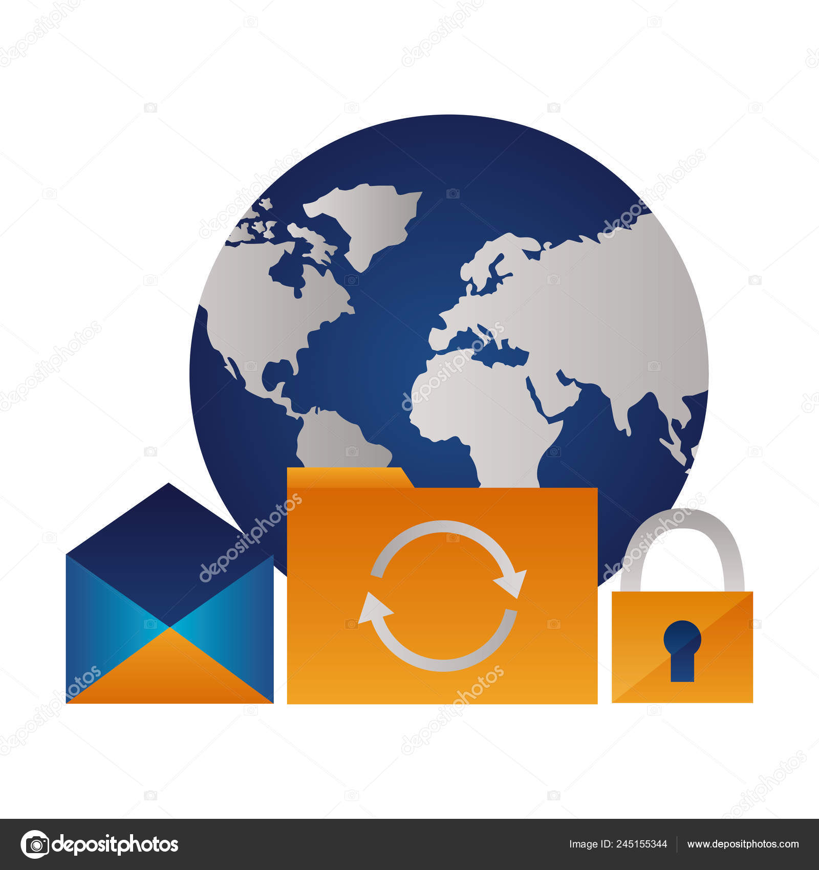 World folder file reload email security — Stock Vector © yupiramos ...