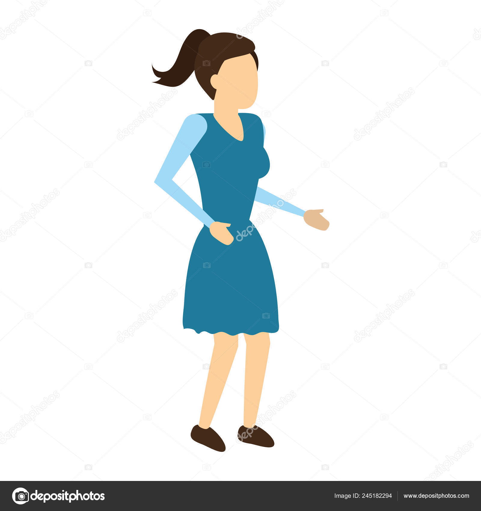 Woman standing character Stock Vector by ©yupiramos 245182294