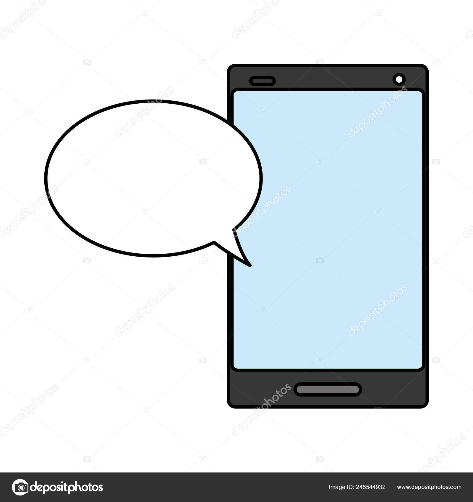 Cellphone speech bubble Stock Vector Image by ©yupiramos #245544932