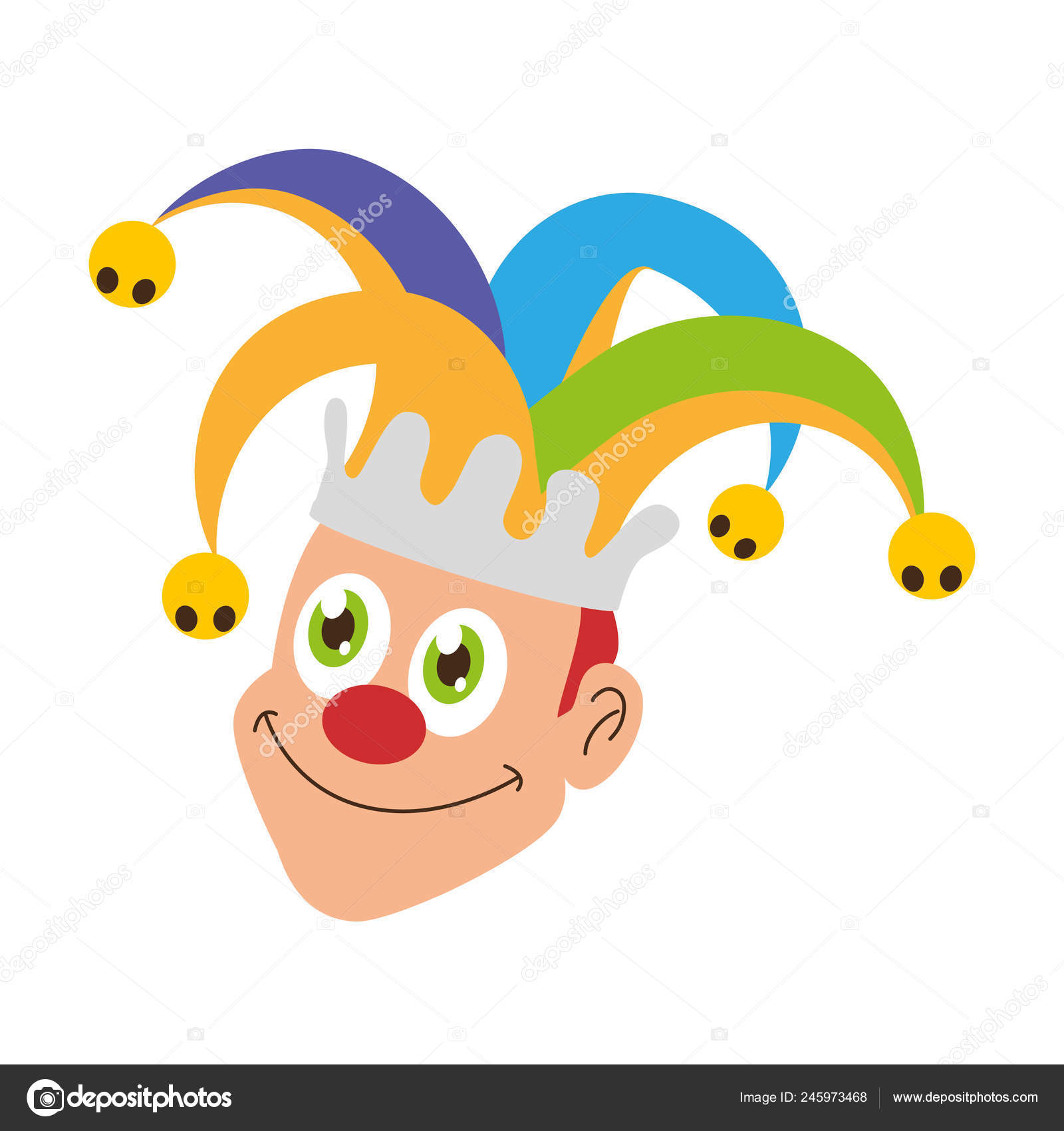 Jester face with hat Stock Illustration by ©yupiramos #245973468