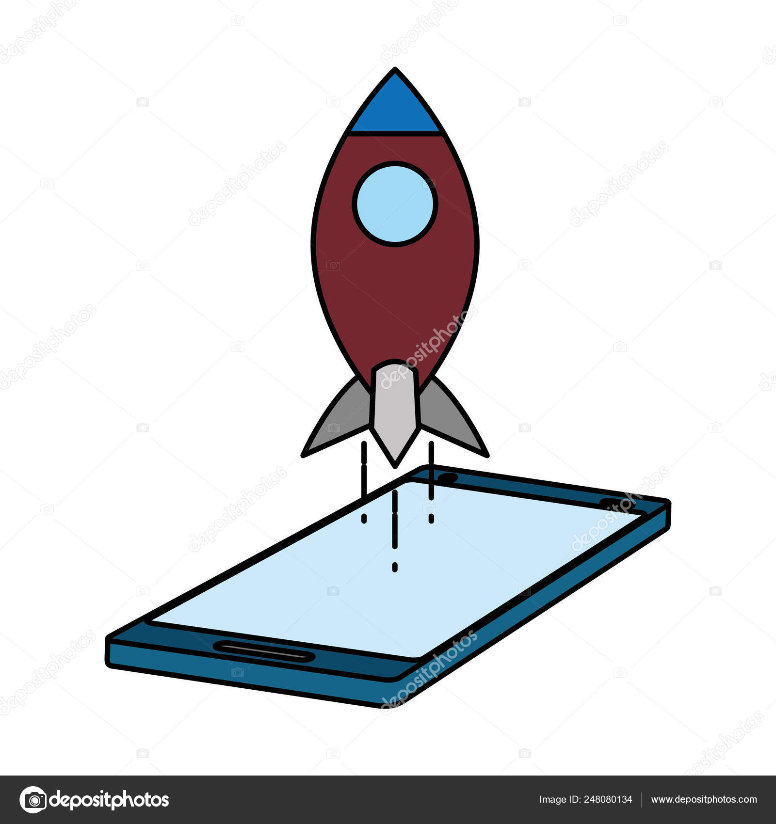 Mobile rocket tech Stock Vector by ©yupiramos 248080134