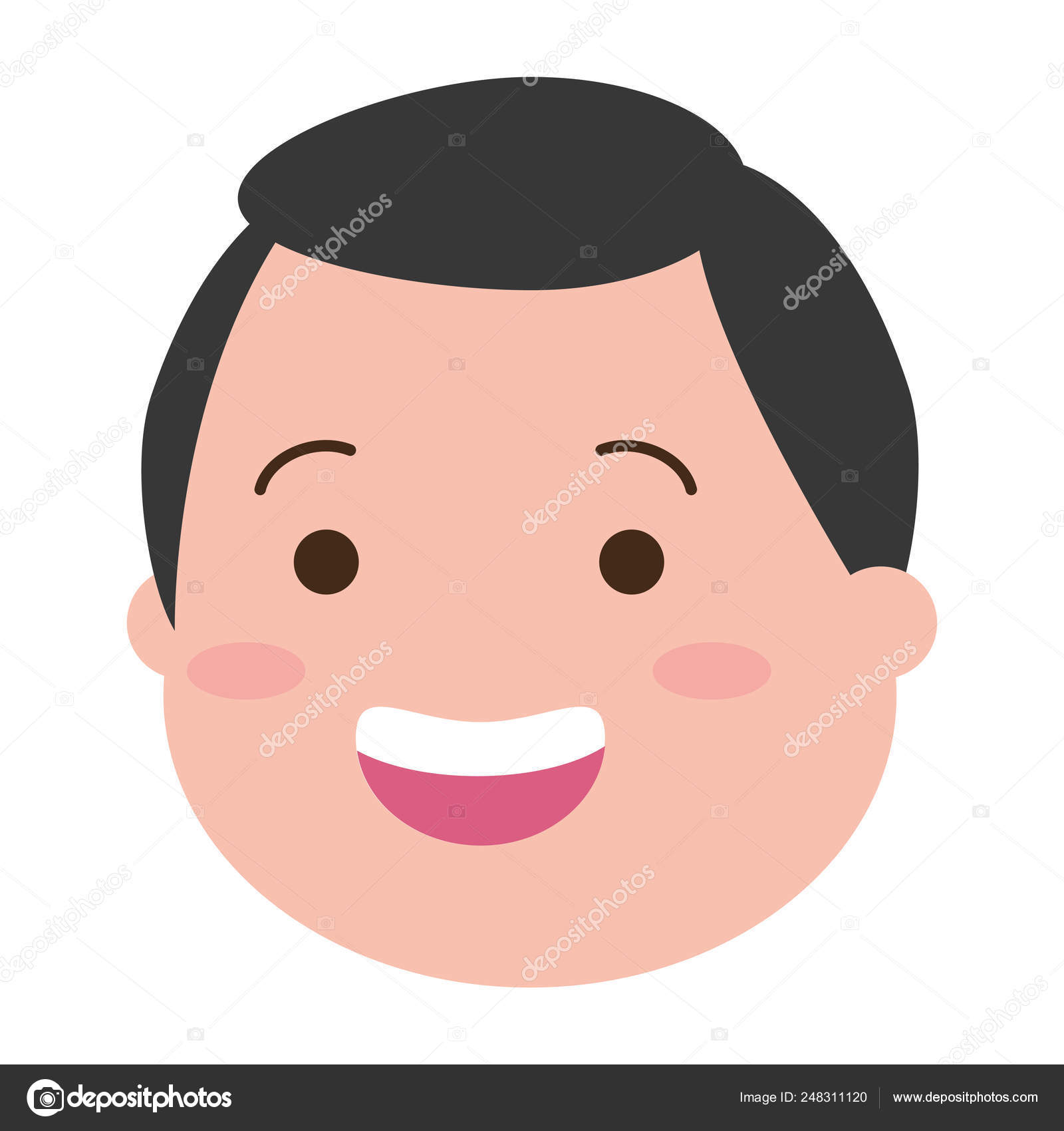 Smiling man face Stock Vector by ©yupiramos #248311120