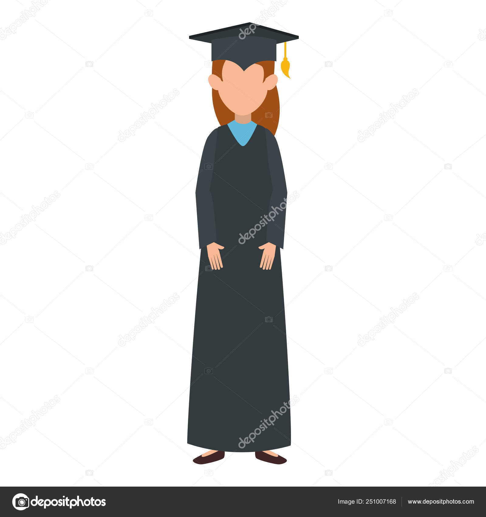 Woman student graduated avatar character Stock Illustration by ...