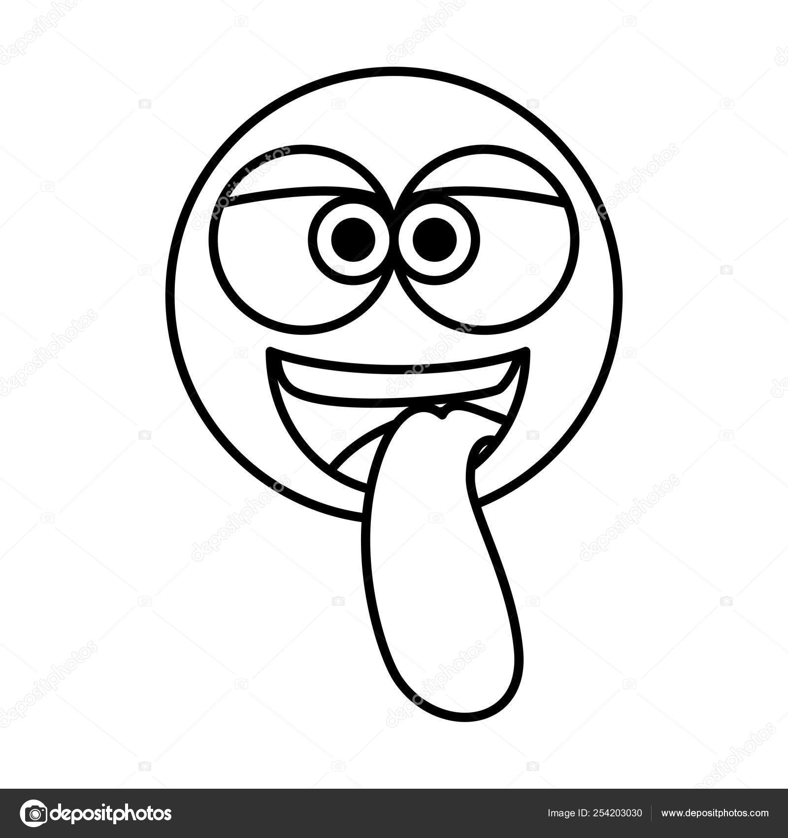 Lindo emoticono con cara loca Vector de stock por ©yupiramos 254203030