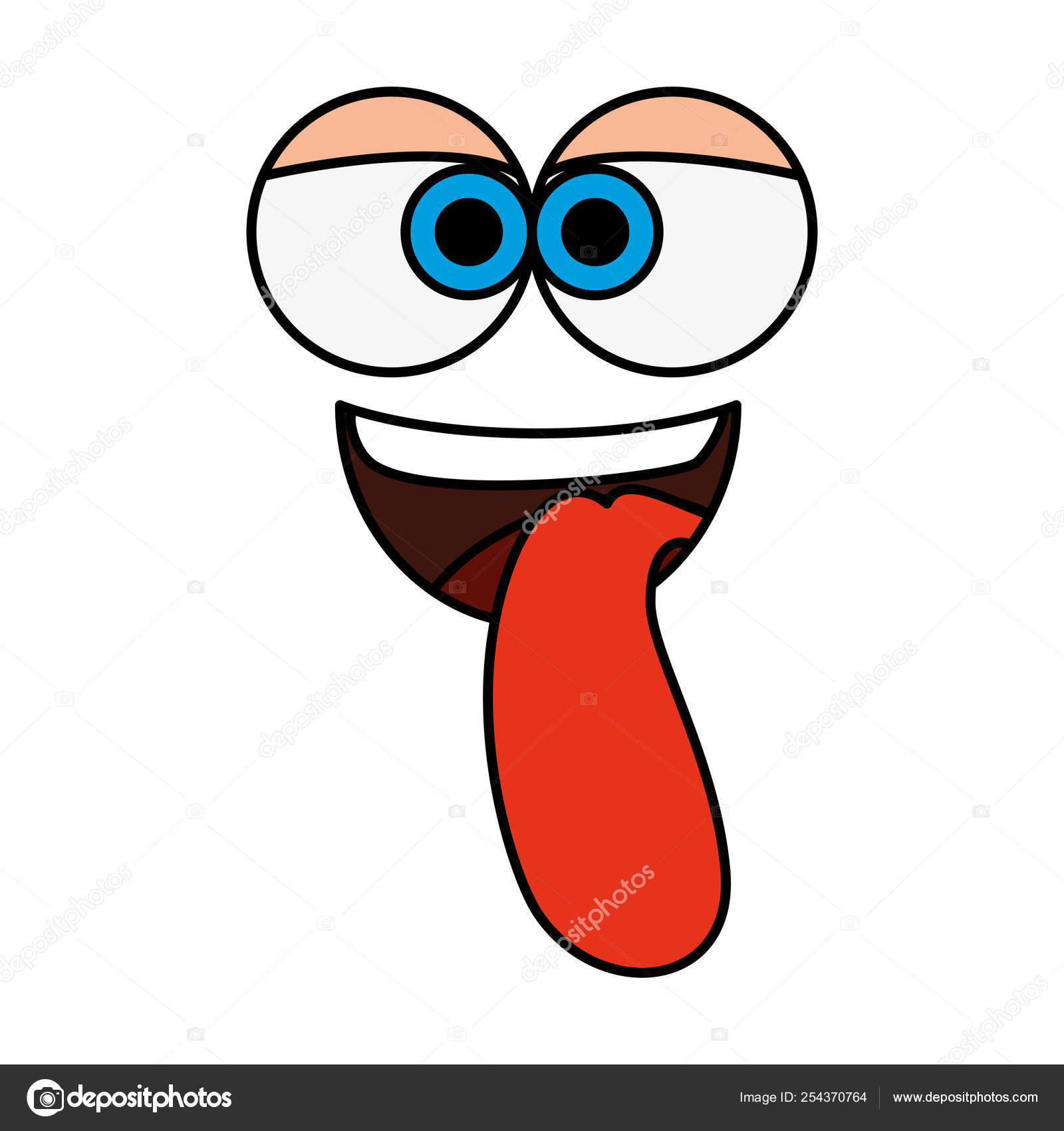 Icono emoticono cara loca Vector de stock por ©yupiramos 254370764