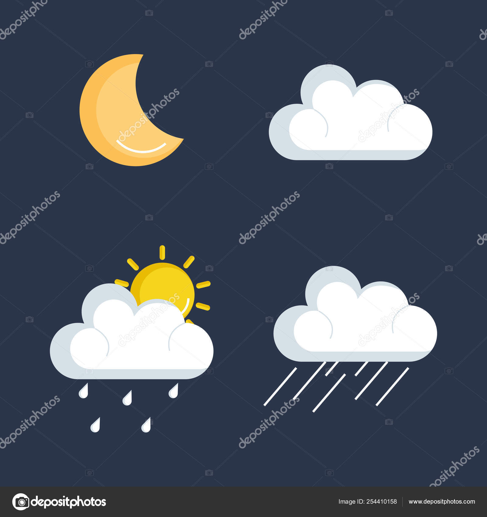 Conjunto de iconos del estado del tiempo Vector de stock por ©yupiramos ...