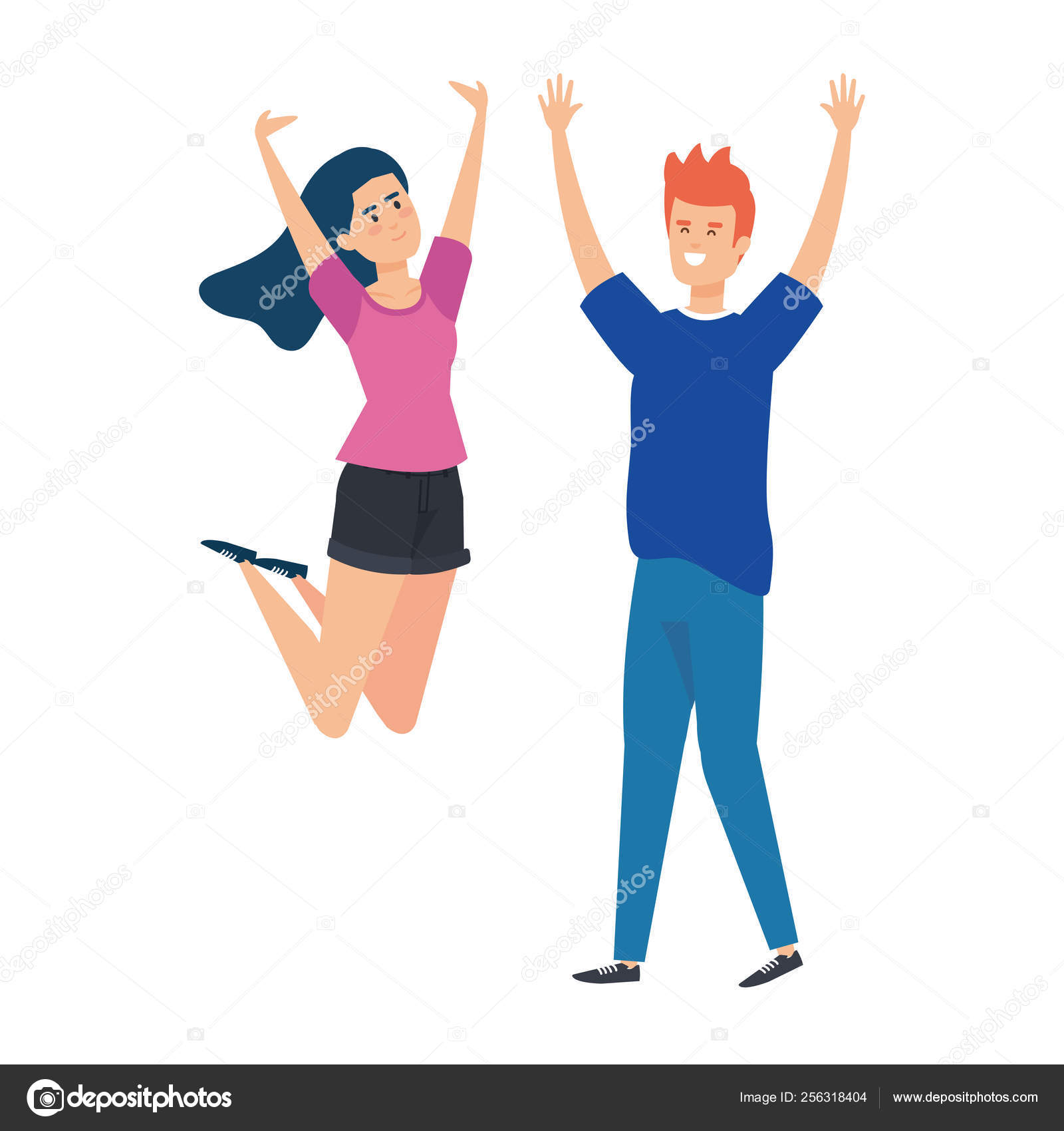 Young couple celebrating avatars characters Stock Vector Image by ...