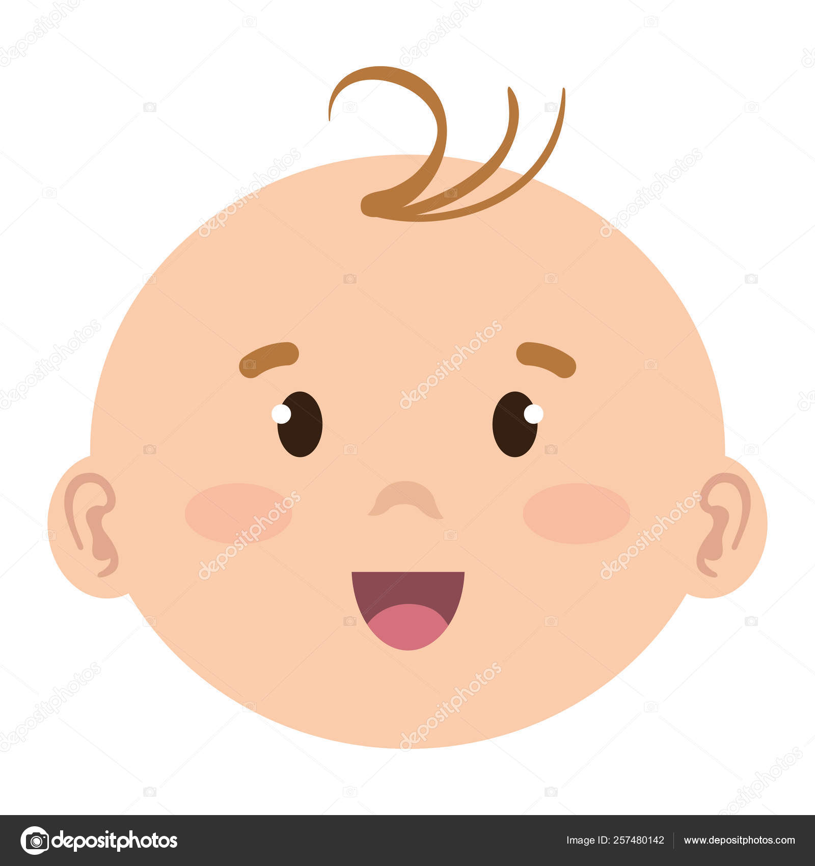 Little boy baby head character Stock Vector Image by ©yupiramos #257480142