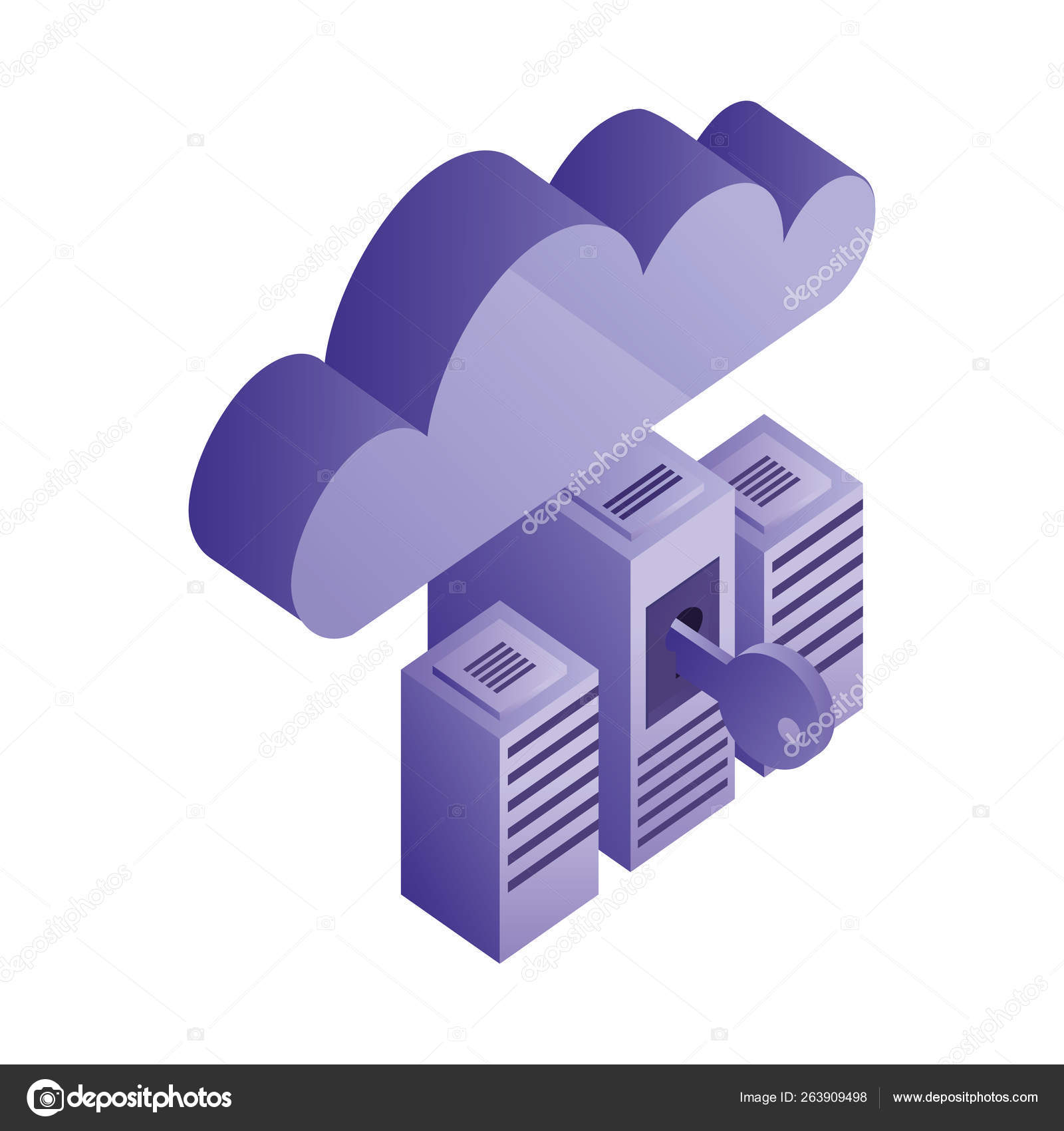 Cyber Security Database Server Cloud Computing Network Stock Vector By
