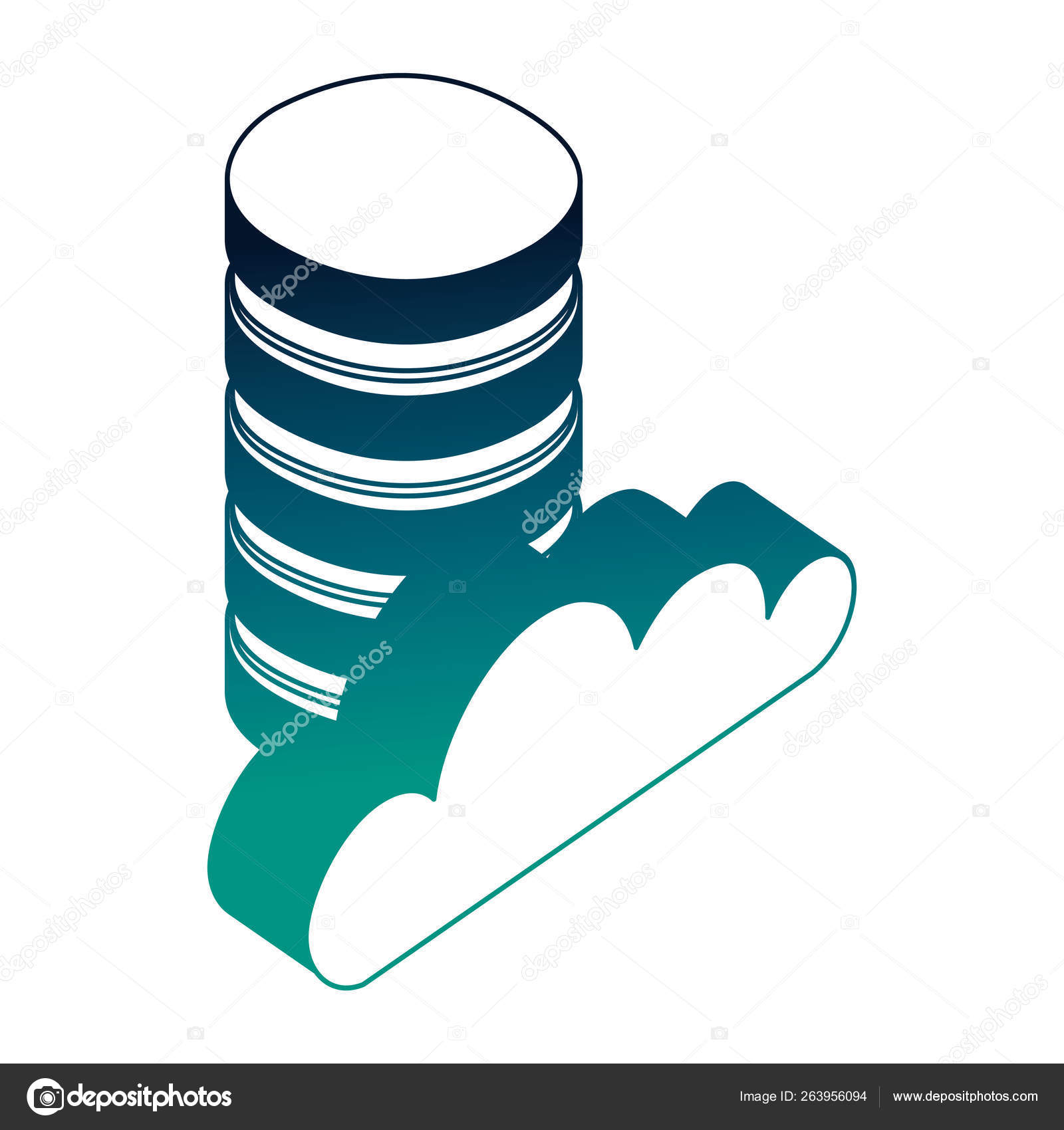 Data center disks and cloud computing isometric icon Stock Vector Image by ©yupiramos #263956094