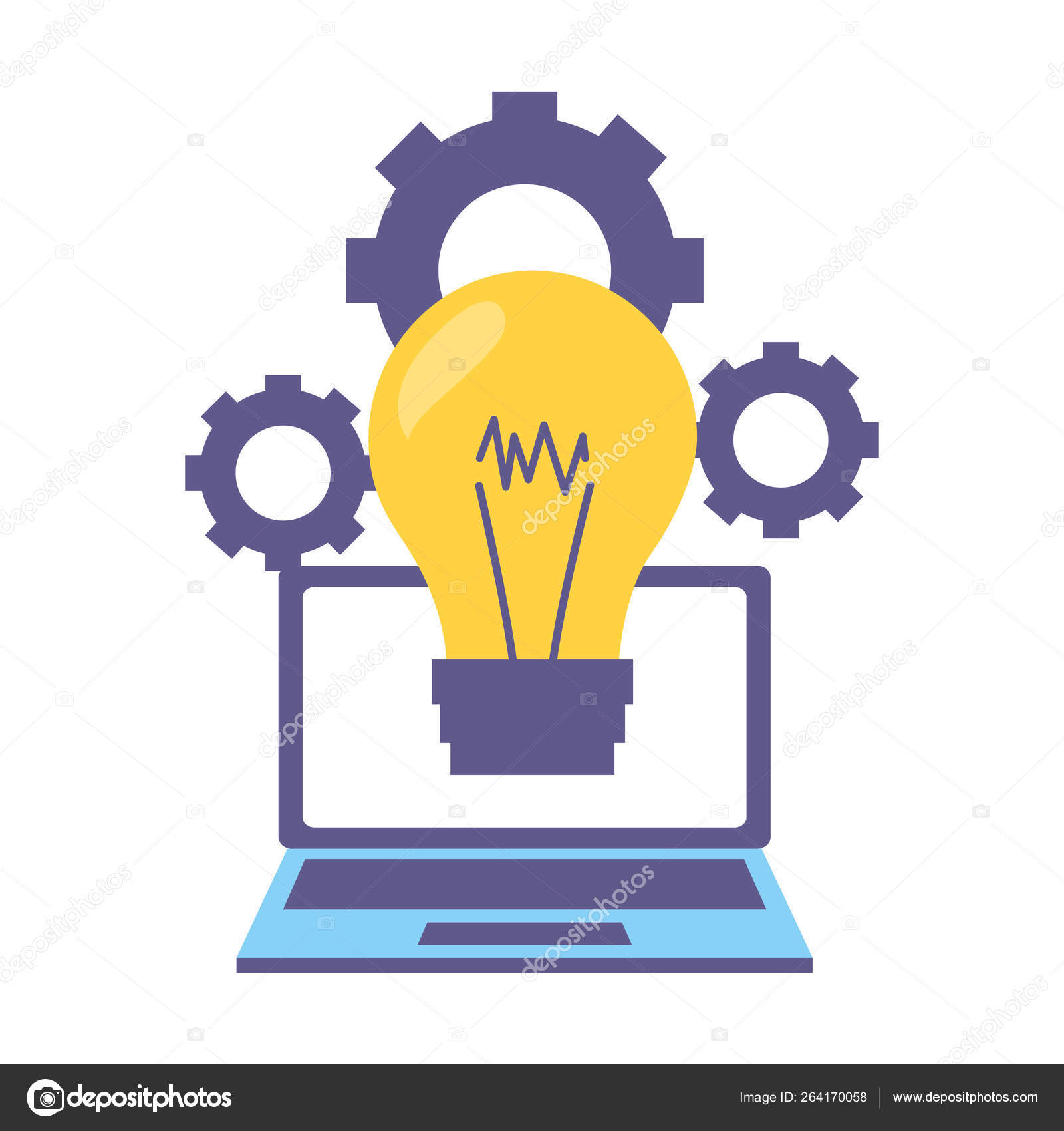 Laptop computer bulb Stock Vector by ©yupiramos 264170058