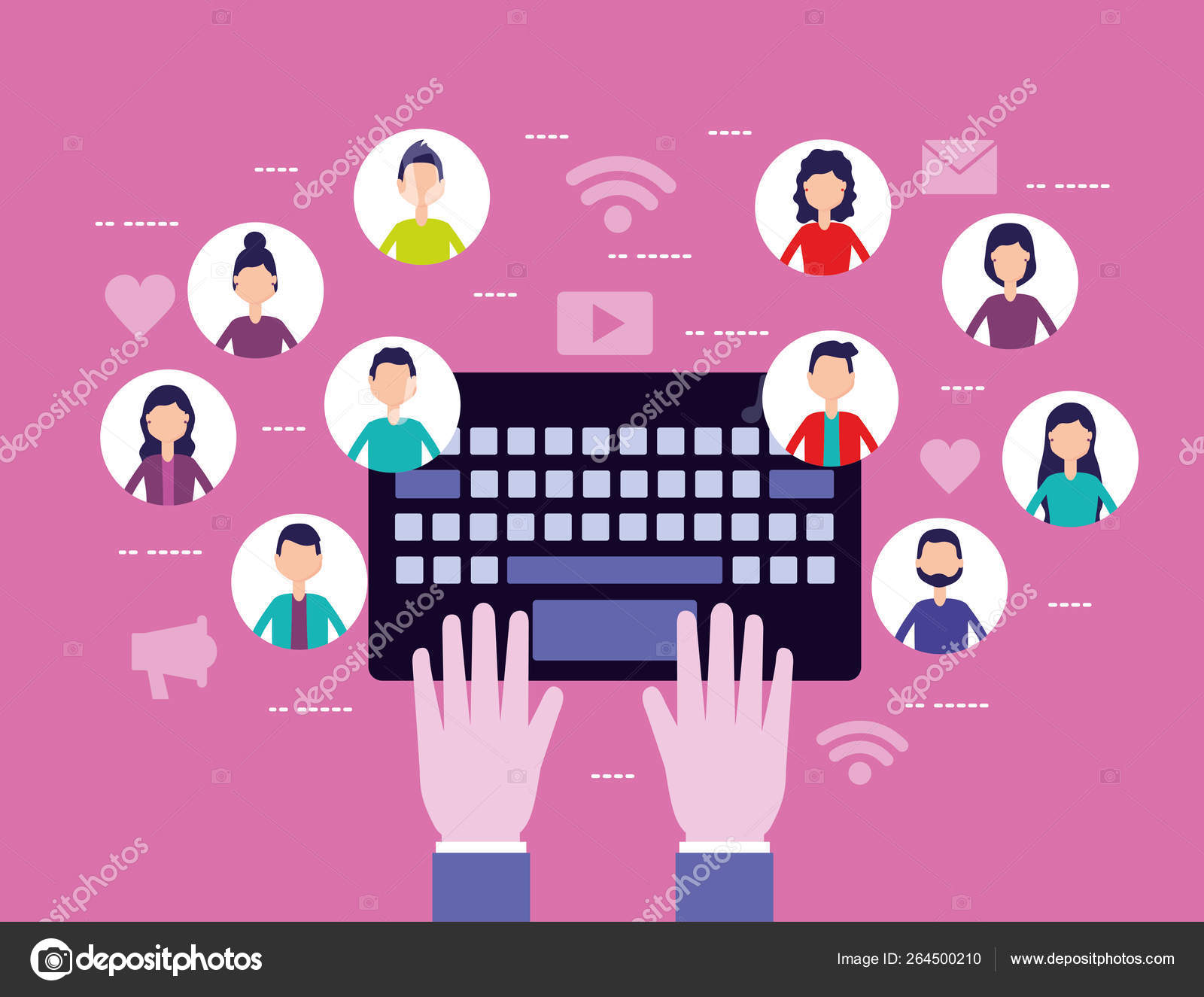 Personas redes sociales Vector de stock por ©yupiramos 264500210