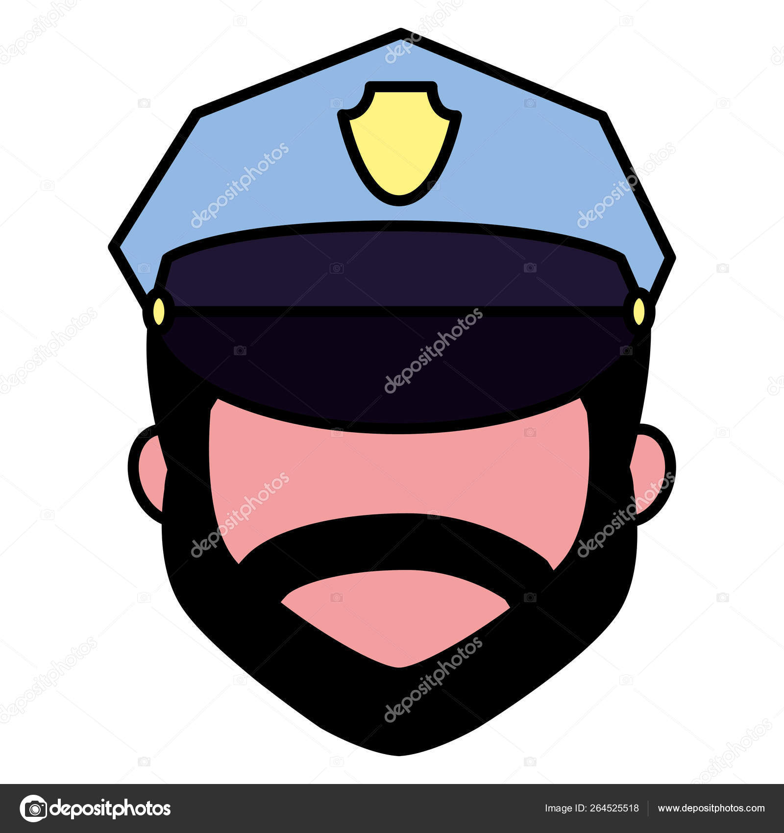 Policeman face on white background Stock Vector Image by ©yupiramos ...