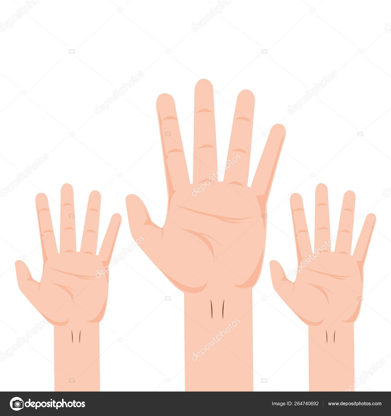 Manos mostrando cinco dedos Vector de stock por ©yupiramos 264740692