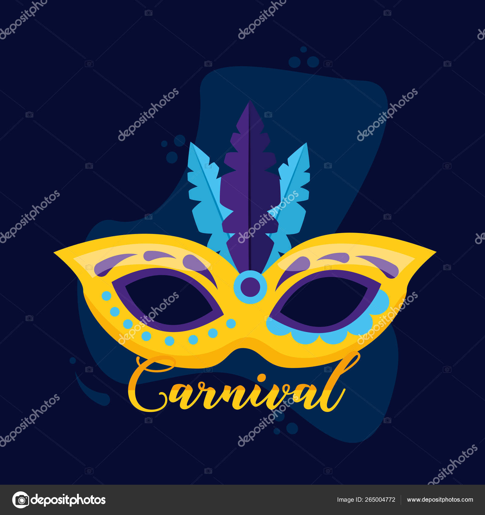 Mask with feather carnival Stock Vector by ©yupiramos 265004772