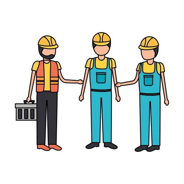 Construction workers with toolkit Stock Vector by ©yupiramos 264715050