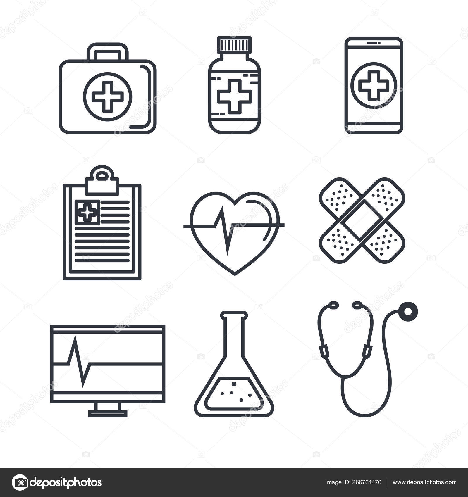 Medical objects icons Stock Vector Image by ©yupiramos #266764470