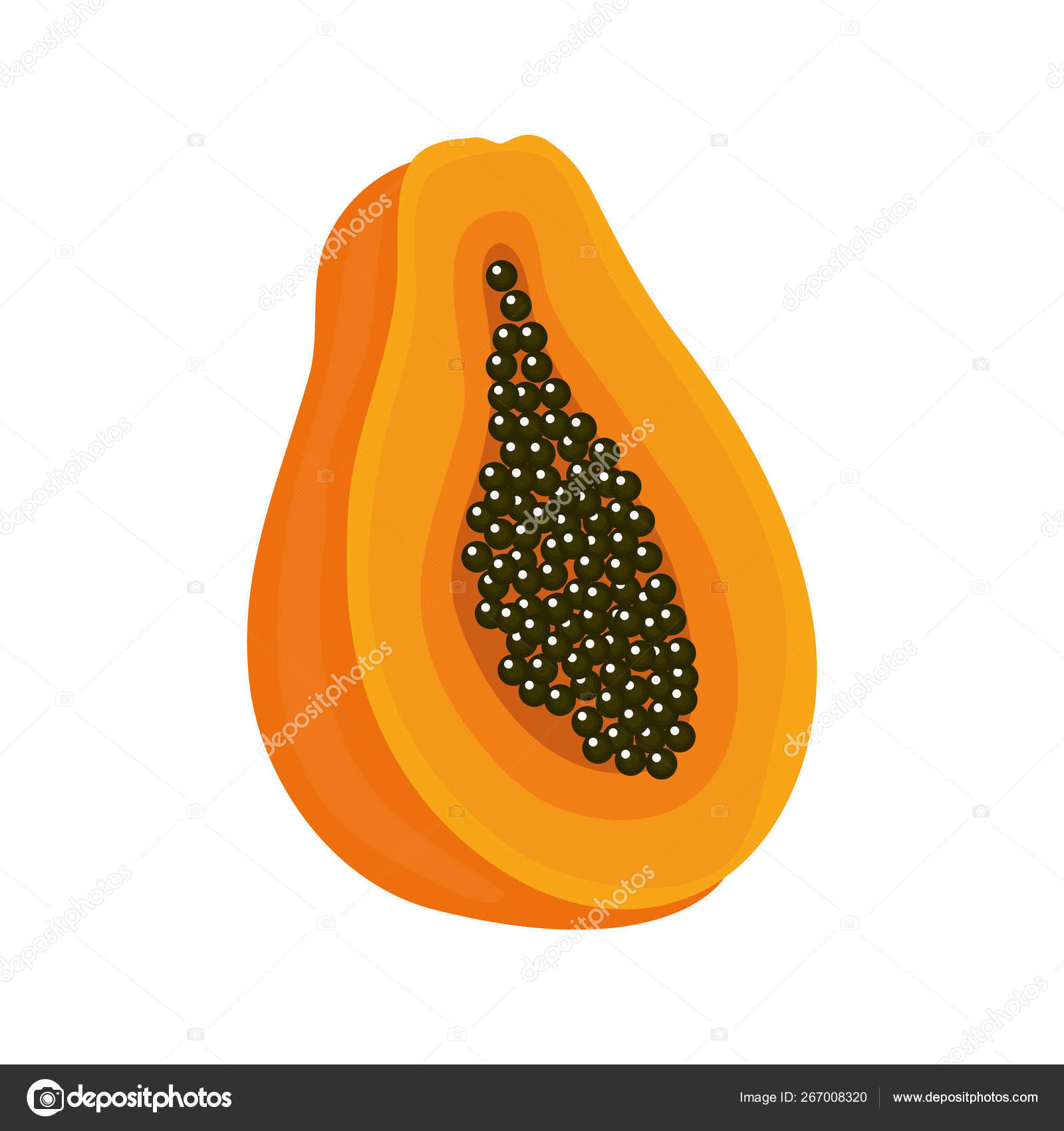 Papayo fresh fruit icon Stock Vector by ©yupiramos 267008320