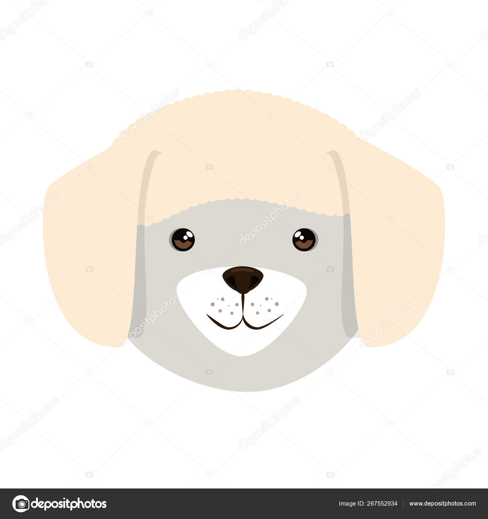 Cute dog breed head character Stock Vector by ©yupiramos 267552934