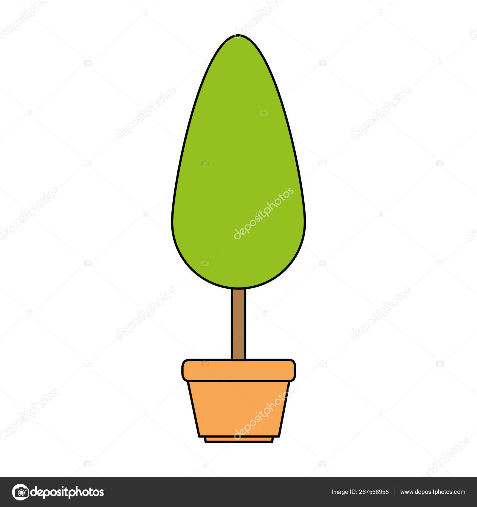 Tree plant in pot icon Stock Illustration by ©yupiramos #267566958