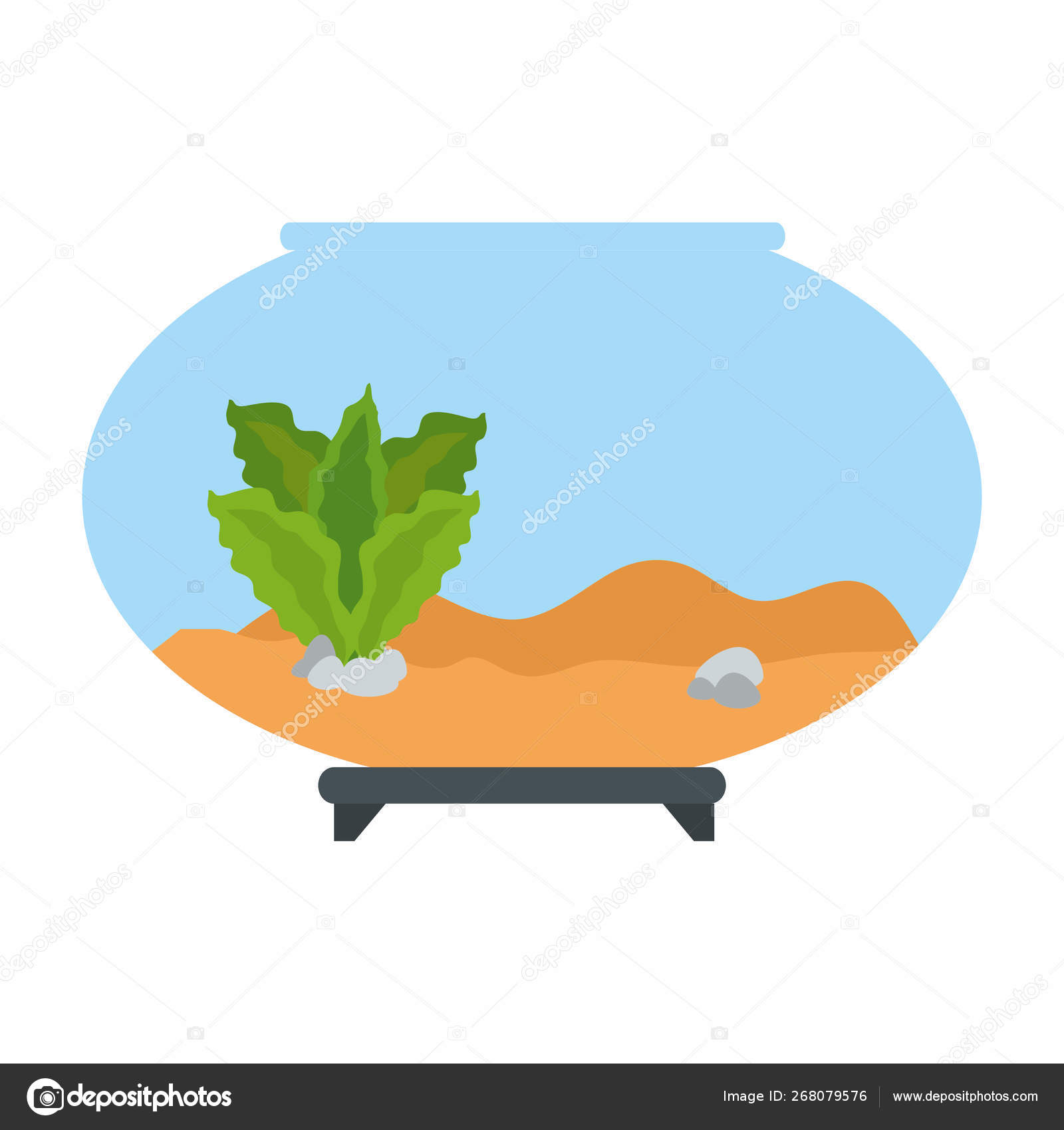 Aquarium bowl without fish icon Stock Vector Image by ©yupiramos #268079576