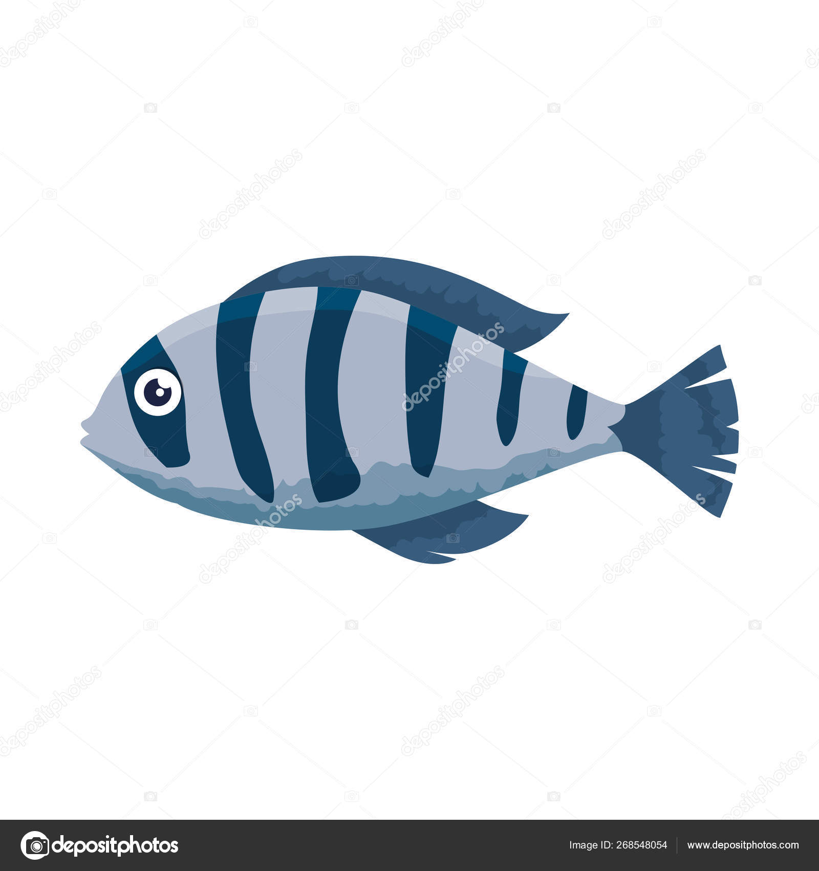 Cute ornamental fish icon Stock Vector by ©yupiramos 268548054