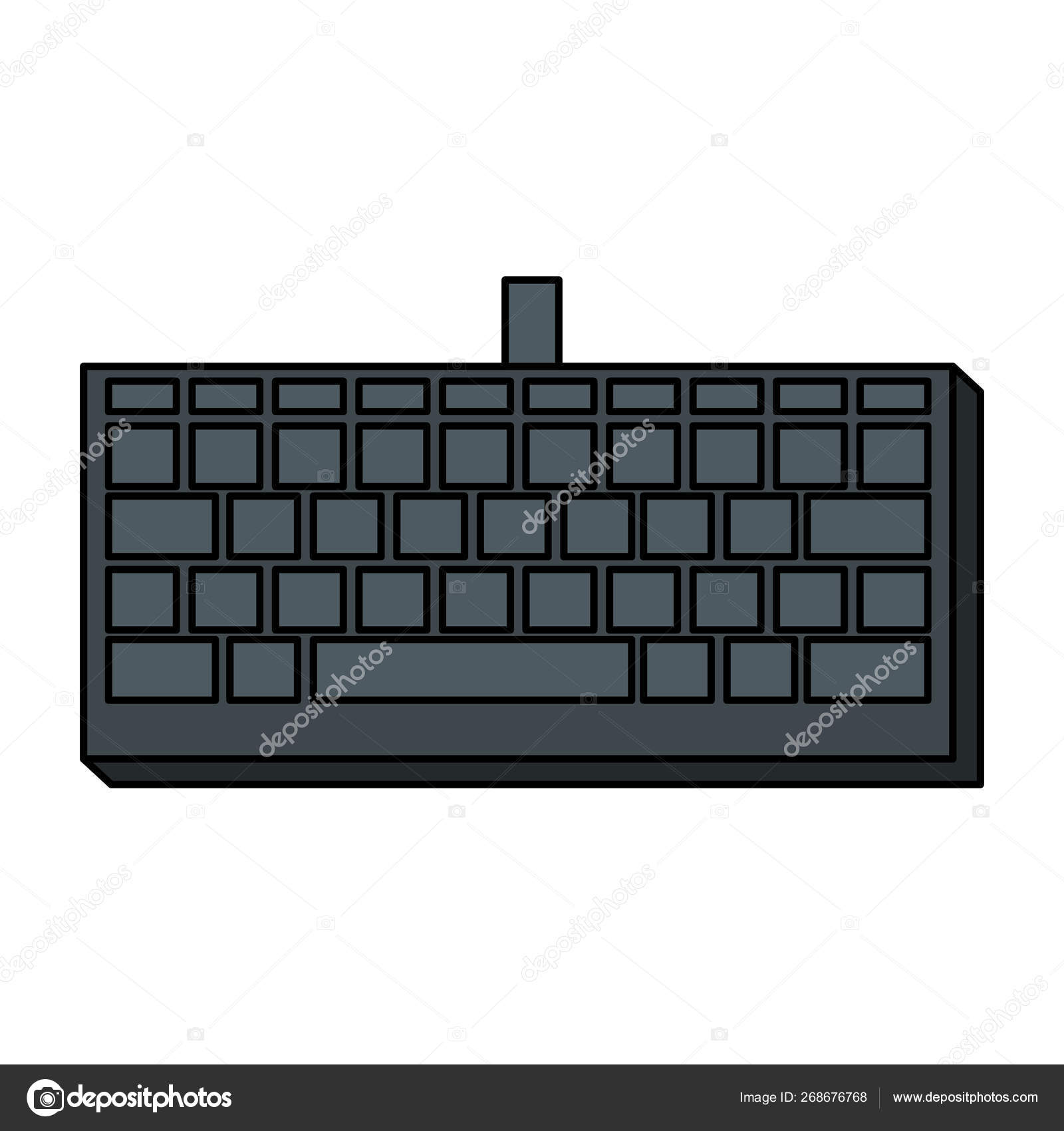 Computer keyboard isolated icon Stock Vector by ©yupiramos 268676768
