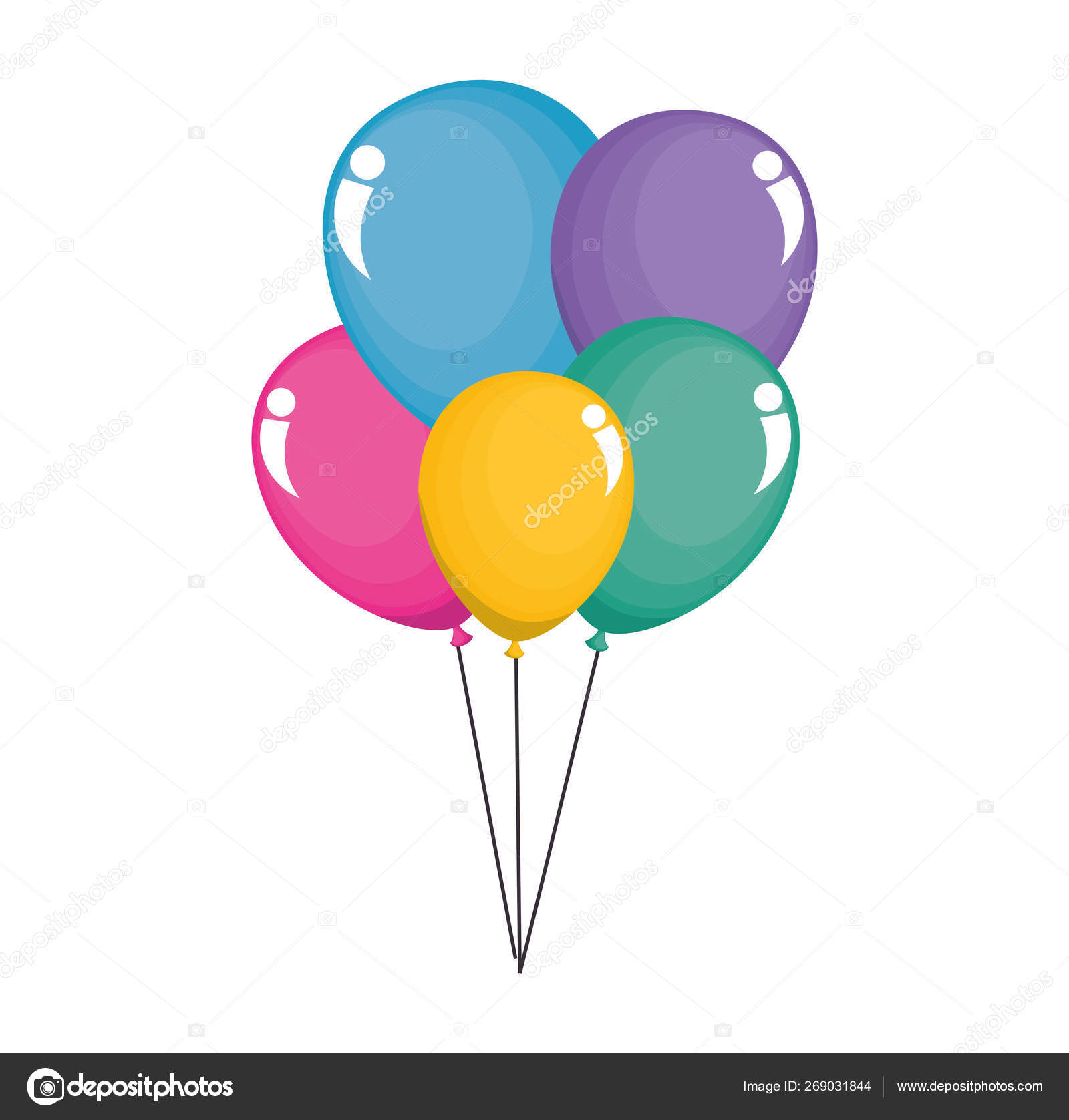 Balloons Helium Floating Icon Stock Vector By ©yupiramos 269031844