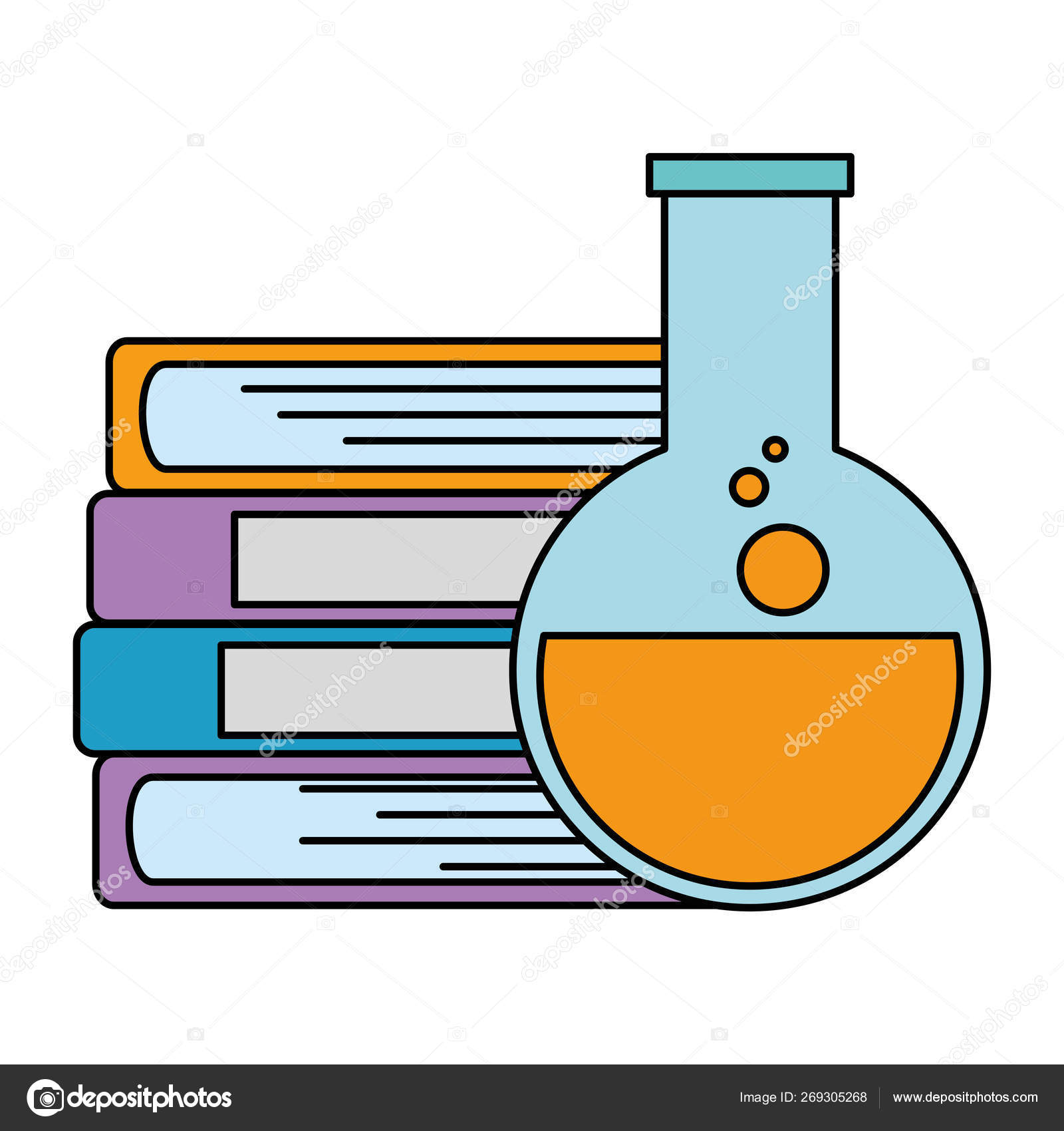 Pile text books with tube test Stock Vector Image by ©yupiramos #269305268
