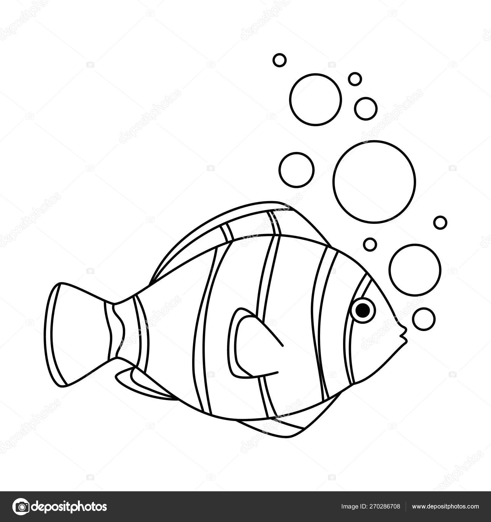 Cute ornamental fish with air bubbles Stock Vector by ©yupiramos 270286708