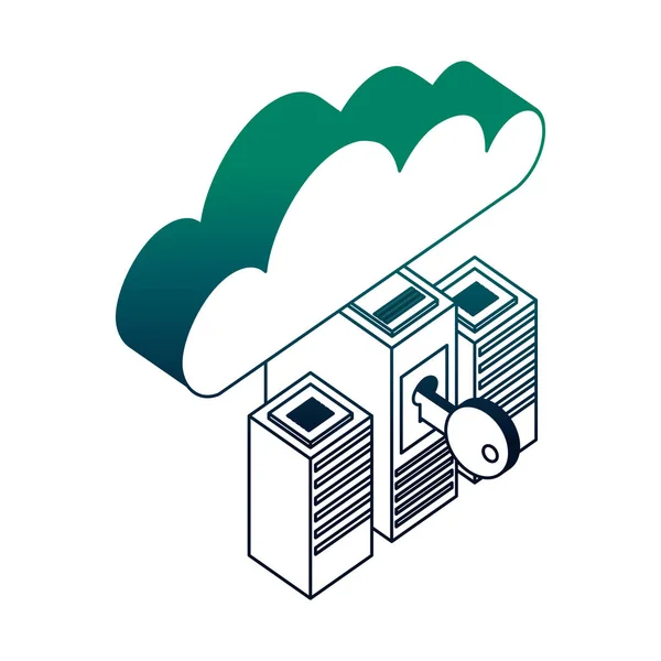 Cyber Security Database Server Cloud Computing Network Stock Vector By
